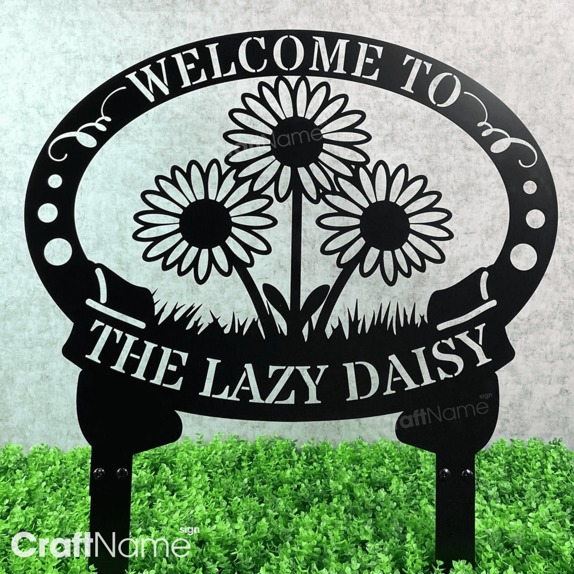 Craftnamesign Custom Daisy Flower Metal Yard Stake, Flowers Metal ...