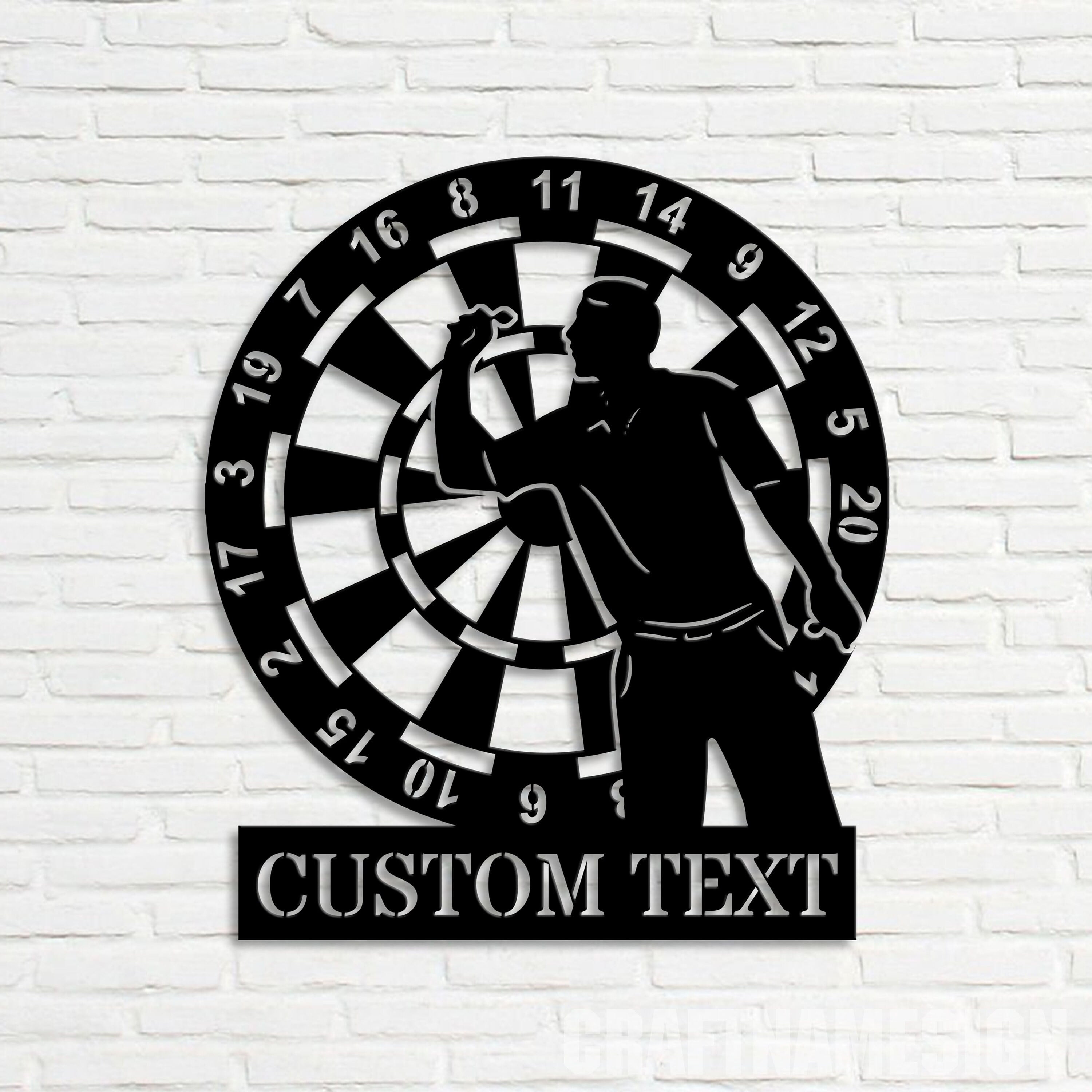 Craftnamesign Custom Dartboard Dart Game Metal Sign LED Light, Custom ...