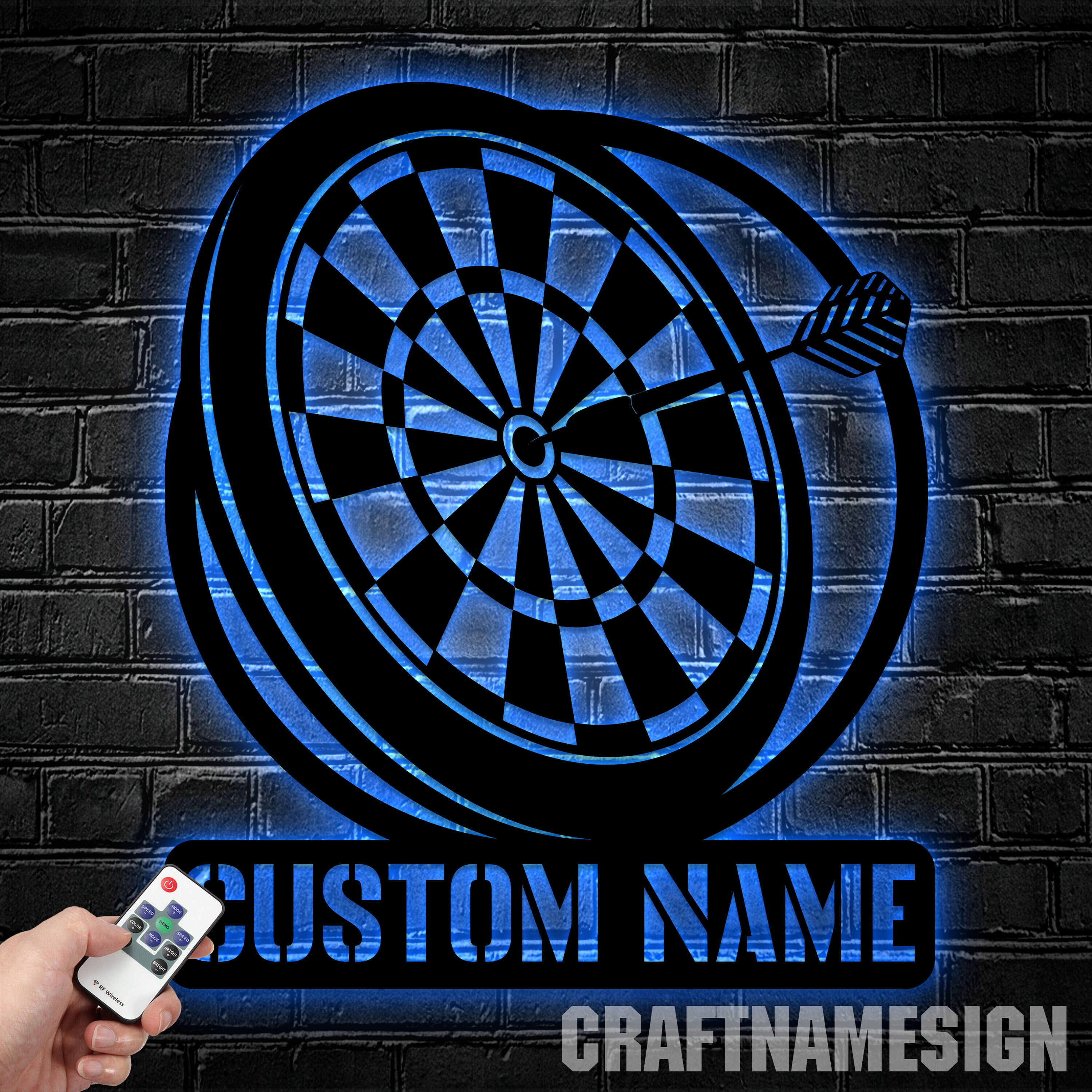 Craftnamesign Custom Darts Metal Wall Art, Personalized Darts Player ...
