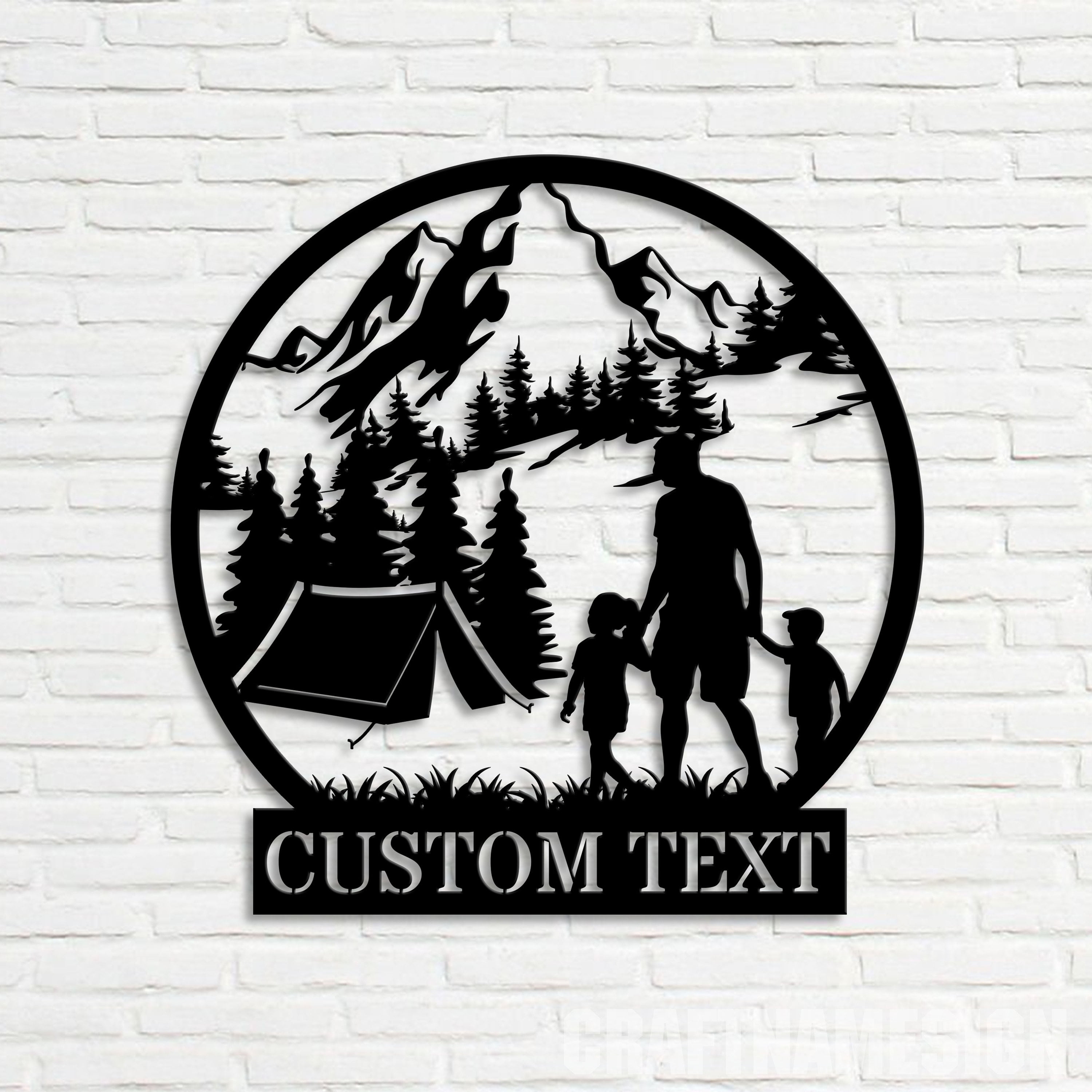 Craftnamesign Custom Daughter Father Son Camping Metal Wall Art LED ...