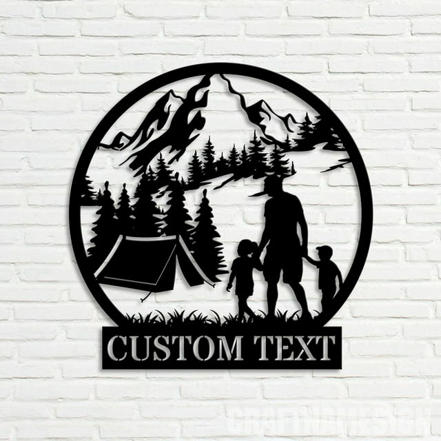 Craftnamesign Custom Daughter Father Son Camping Metal Wall Art LED ...
