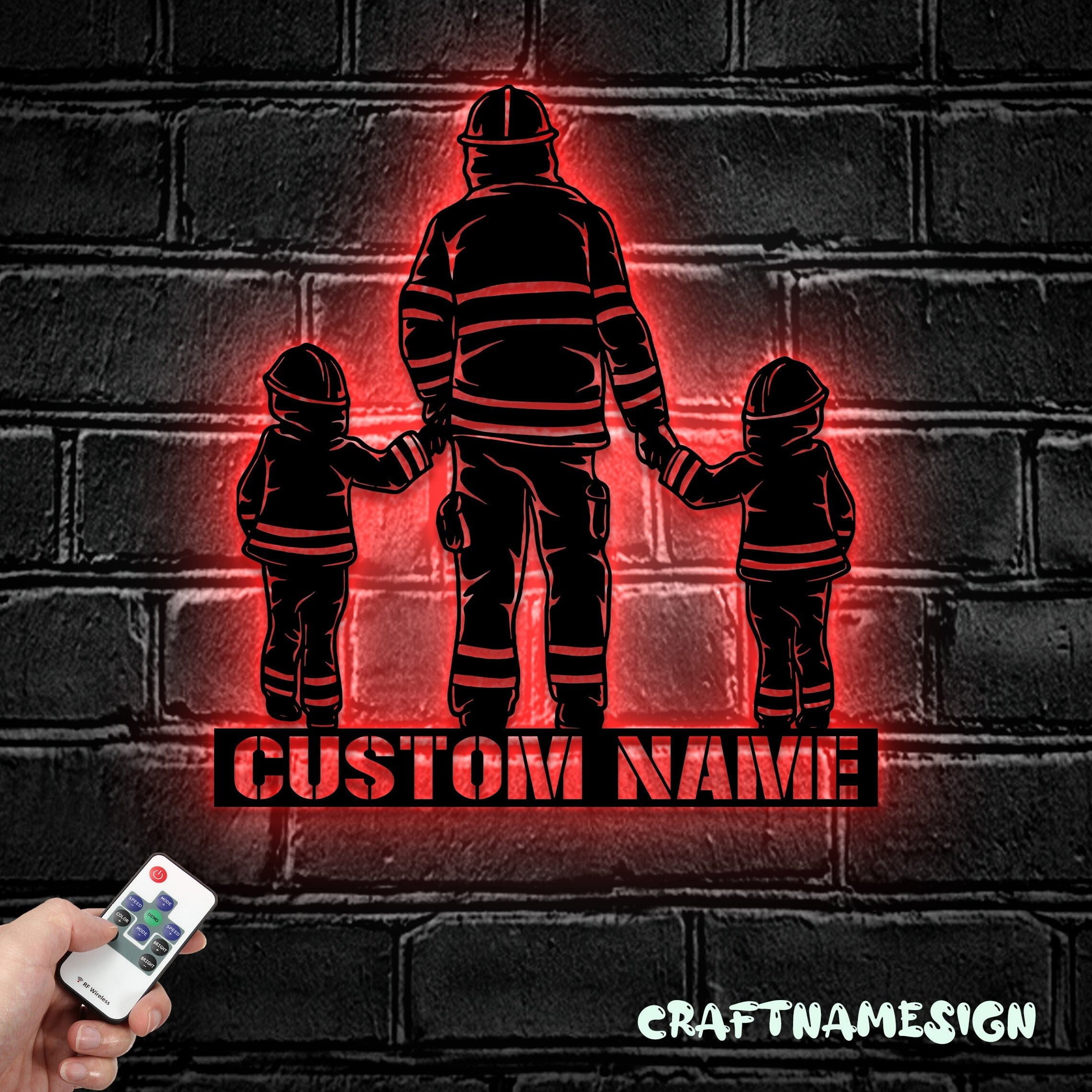 Craftnamesign Custom Daughter Father Son Firefighter Metal Wall Art ...