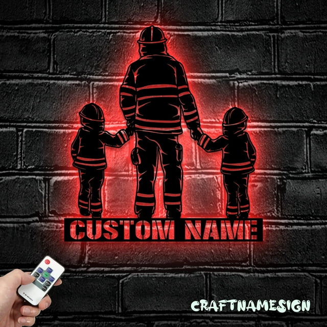 Craftnamesign Custom Daughter Father Son Firefighter Metal Wall Art ...