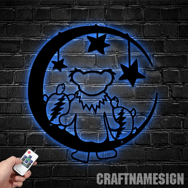Craftnamesign Custom Dead Dancing Bear Metal Wall Art LED Light, Custom ...