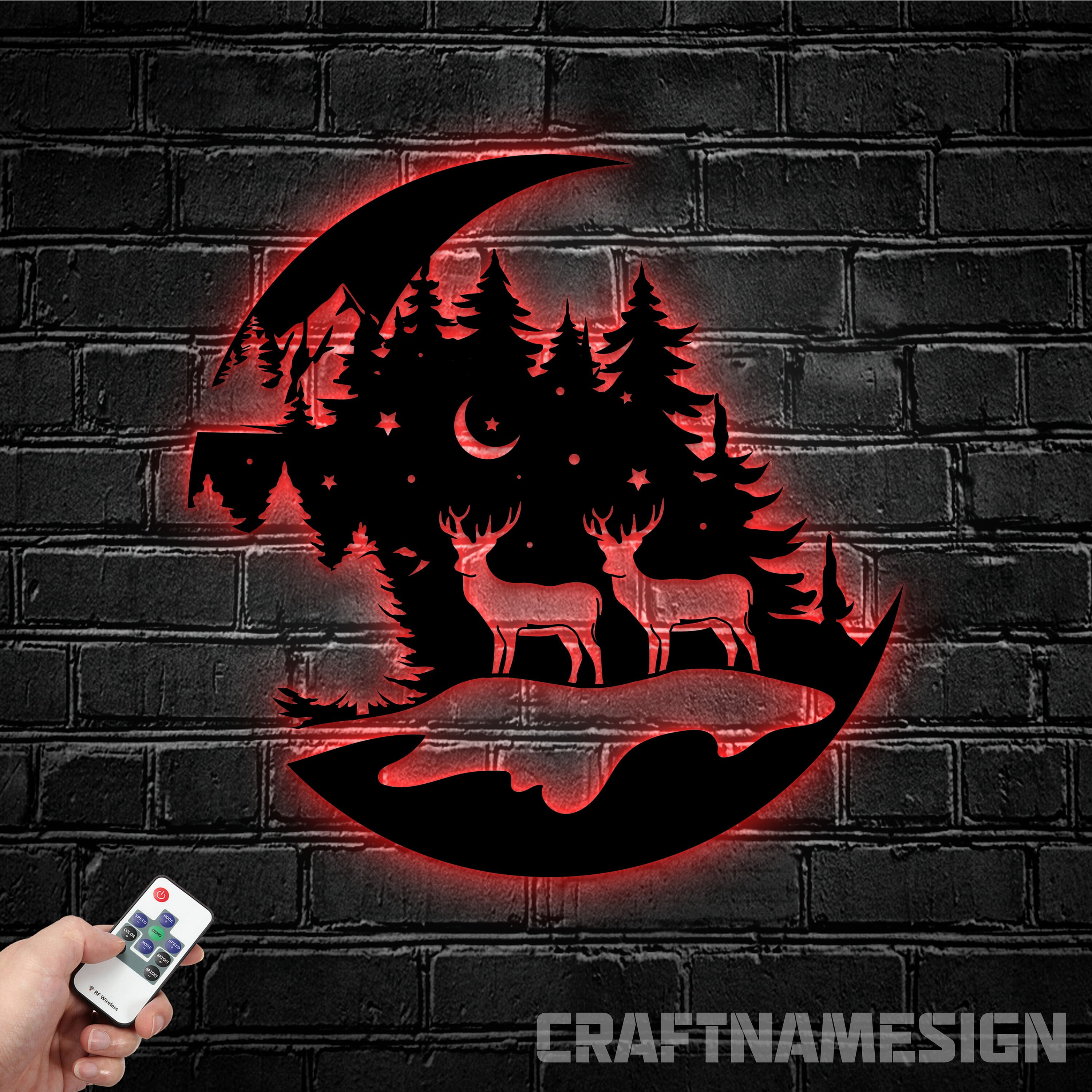 Craftnamesign Custom Deer Hunting Metal LED Light, Custom Hunter Name ...