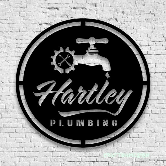 Craftnamesign Custom Plumbing Metal Wall Art LED Light, Plumber Name ...