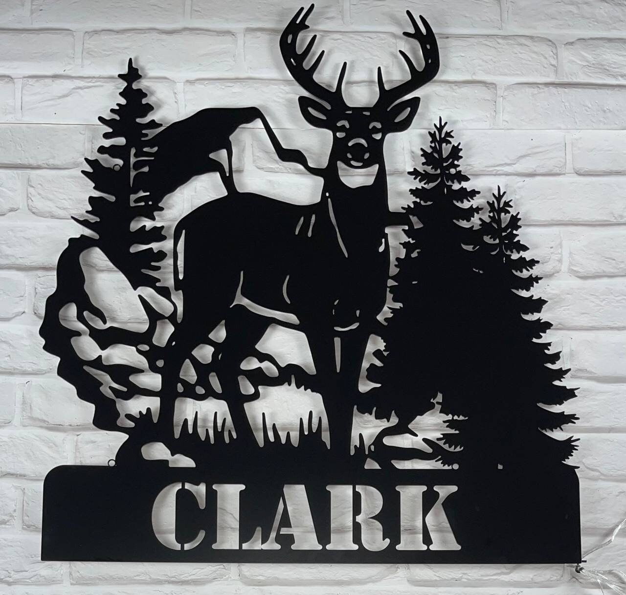Craftnamesign Custom Deer Metal Wall Art LED Light, Deer Wall Sign ...