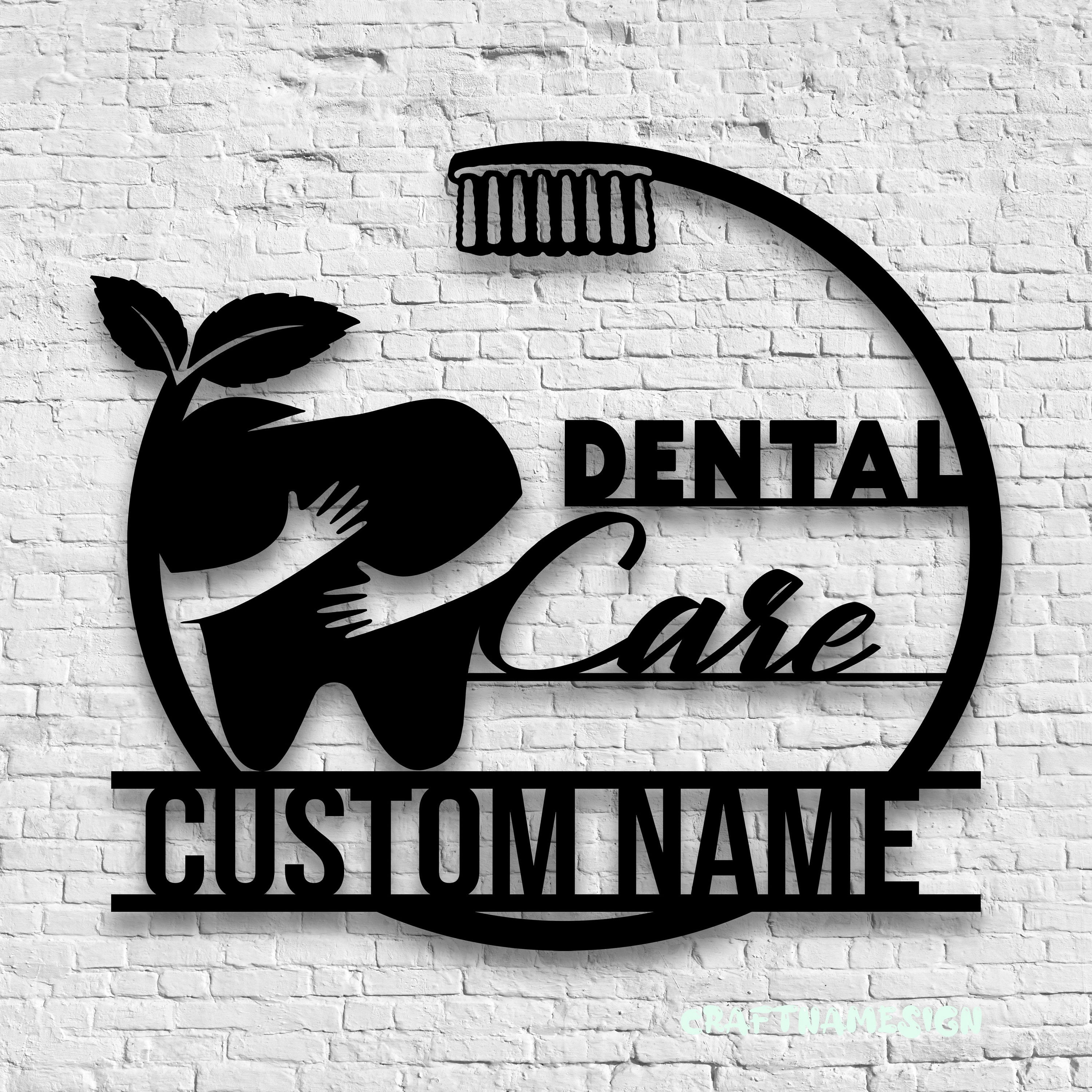 Craftnamesign Custom Dental Clinic Metal Wall Art LED Light ...