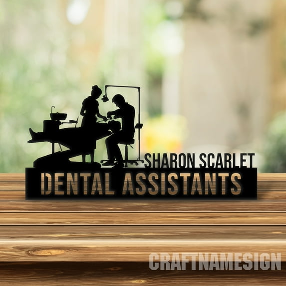 Craftnamesign Custom Dentist Wooden Desk Name Plate, Dental Assistant ...
