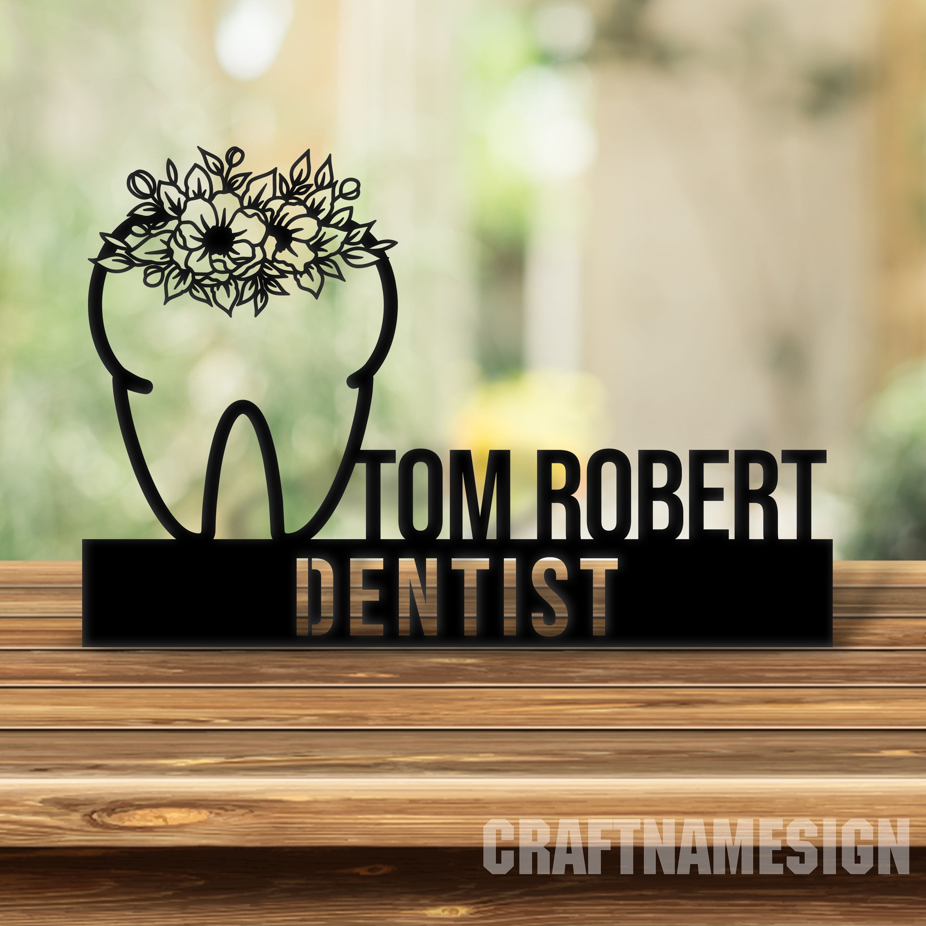 Craftnamesign Custom Dentist Wooden Desk Name Plate, Dentist Metal ...