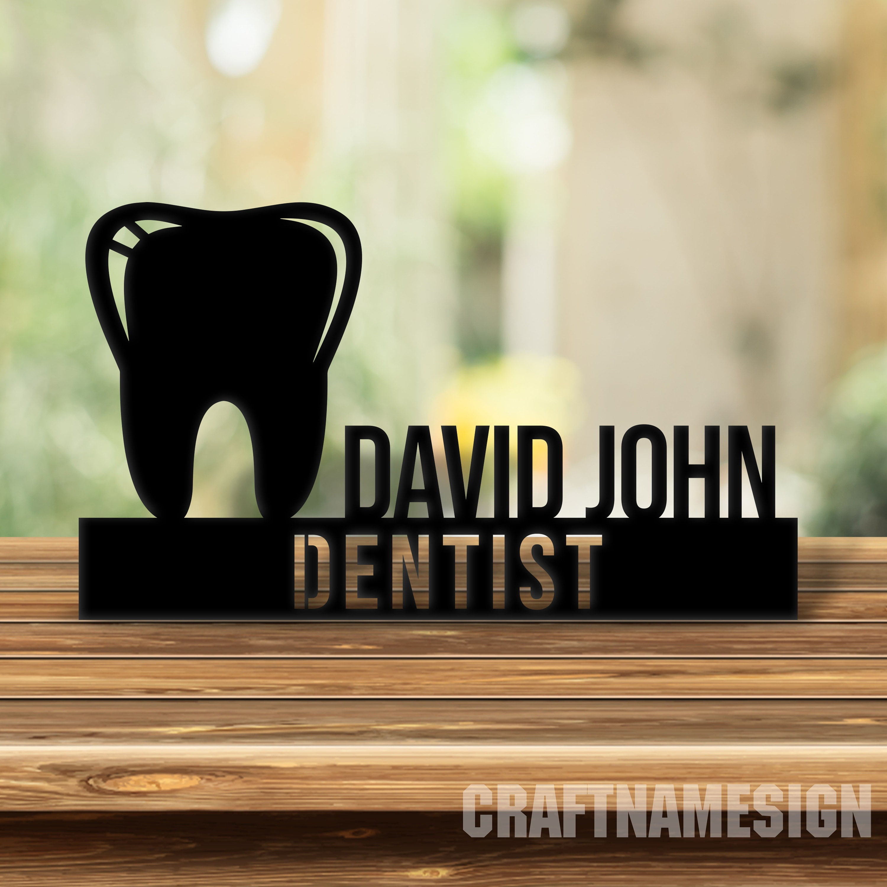 Craftnamesign Custom Dentist Wooden Desk Name Plate, Dentist Metal ...