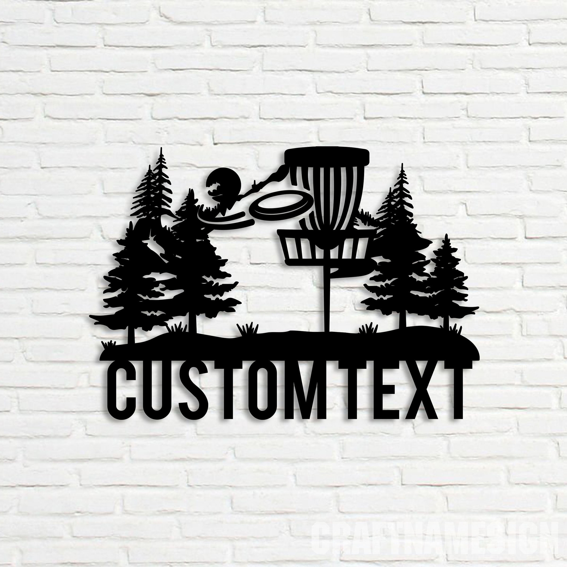 Craftnamesign Custom Disc Golf Metal Wall Art LED Light, Custom Disc ...