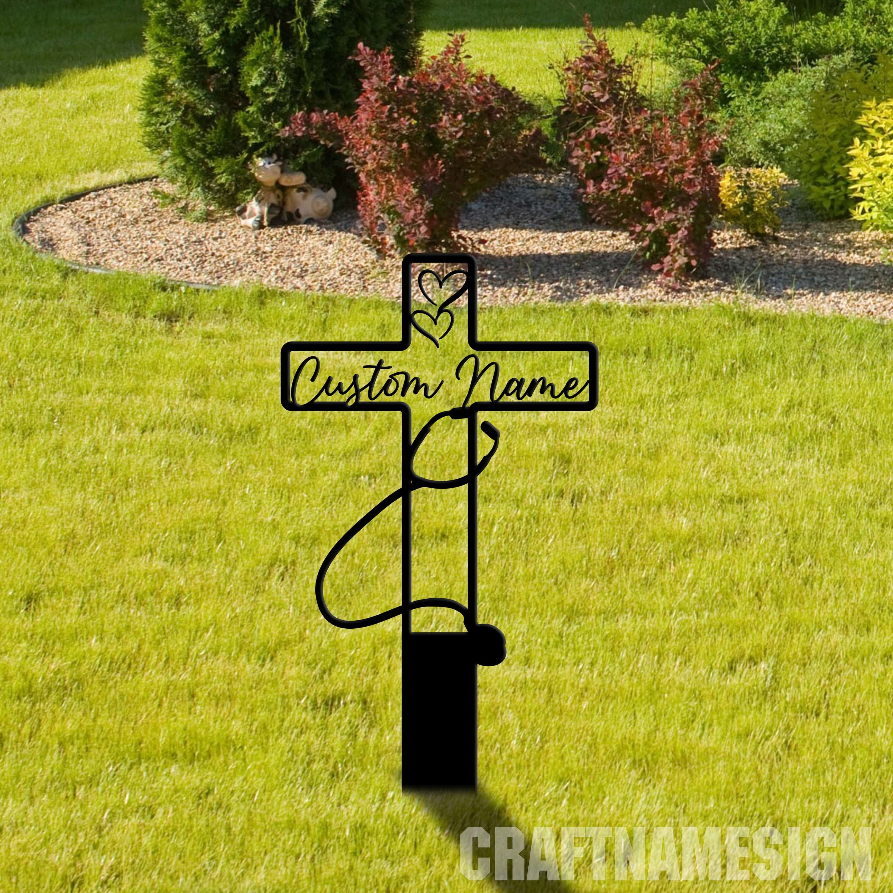 Craftnamesign Custom Doctor Memorial Metal Stake, Doctor Grave Marker ...