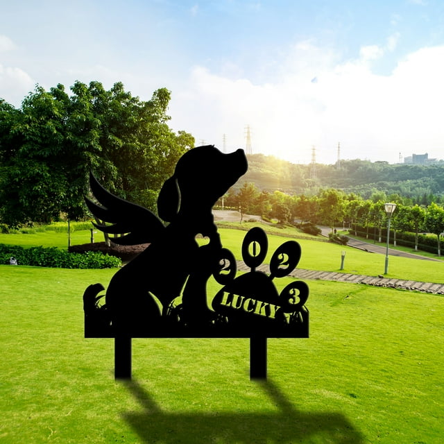 Craftnamesign Custom Dog Grave Markers Garden Stake, Pet Memorial ...