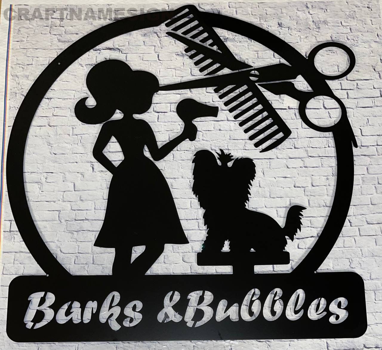Craftnamesign Custom Dog Grooming Metal Sign LED Light, Pet Grooming ...