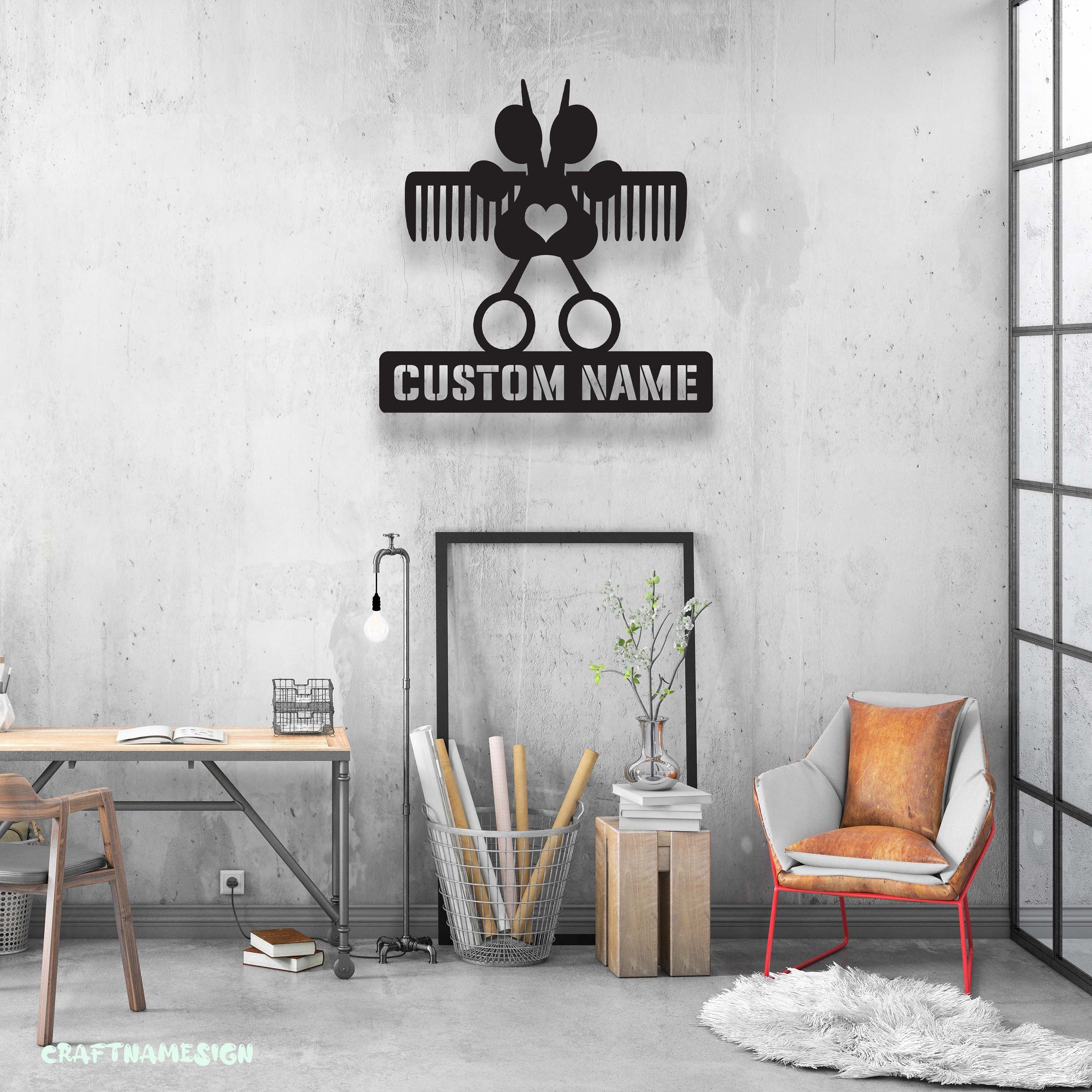 Craftnamesign Custom Dog Grooming Metal Wall Art LED Light, Custom Pet ...