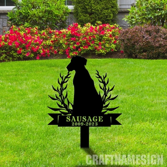 Craftnamesign Custom Dog Memorial Stake, Memorial Plaque with Stake ...