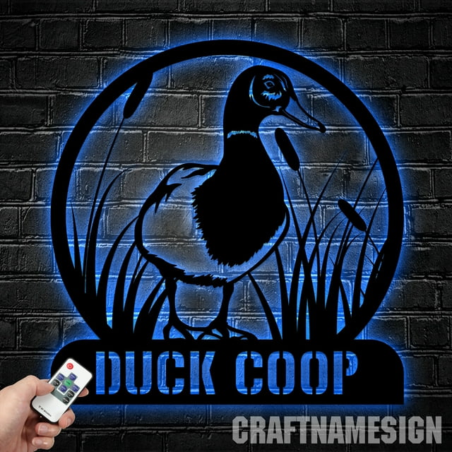 Craftnamesign Custom Duck Coop Metal Wall Art With LED Light ...