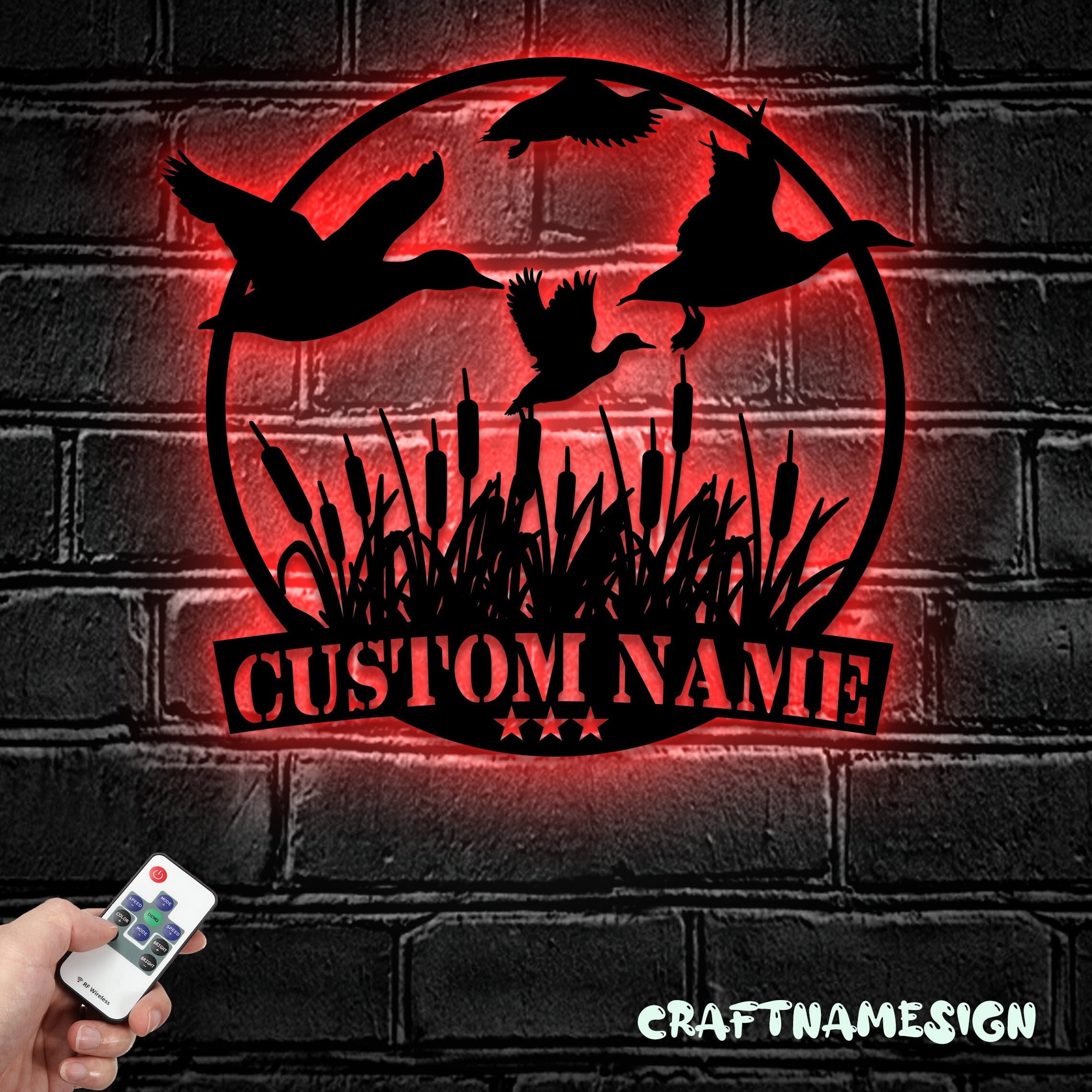 Craftnamesign Custom Duck Hunting Metal Sign LED Light, Duck Hunting ...