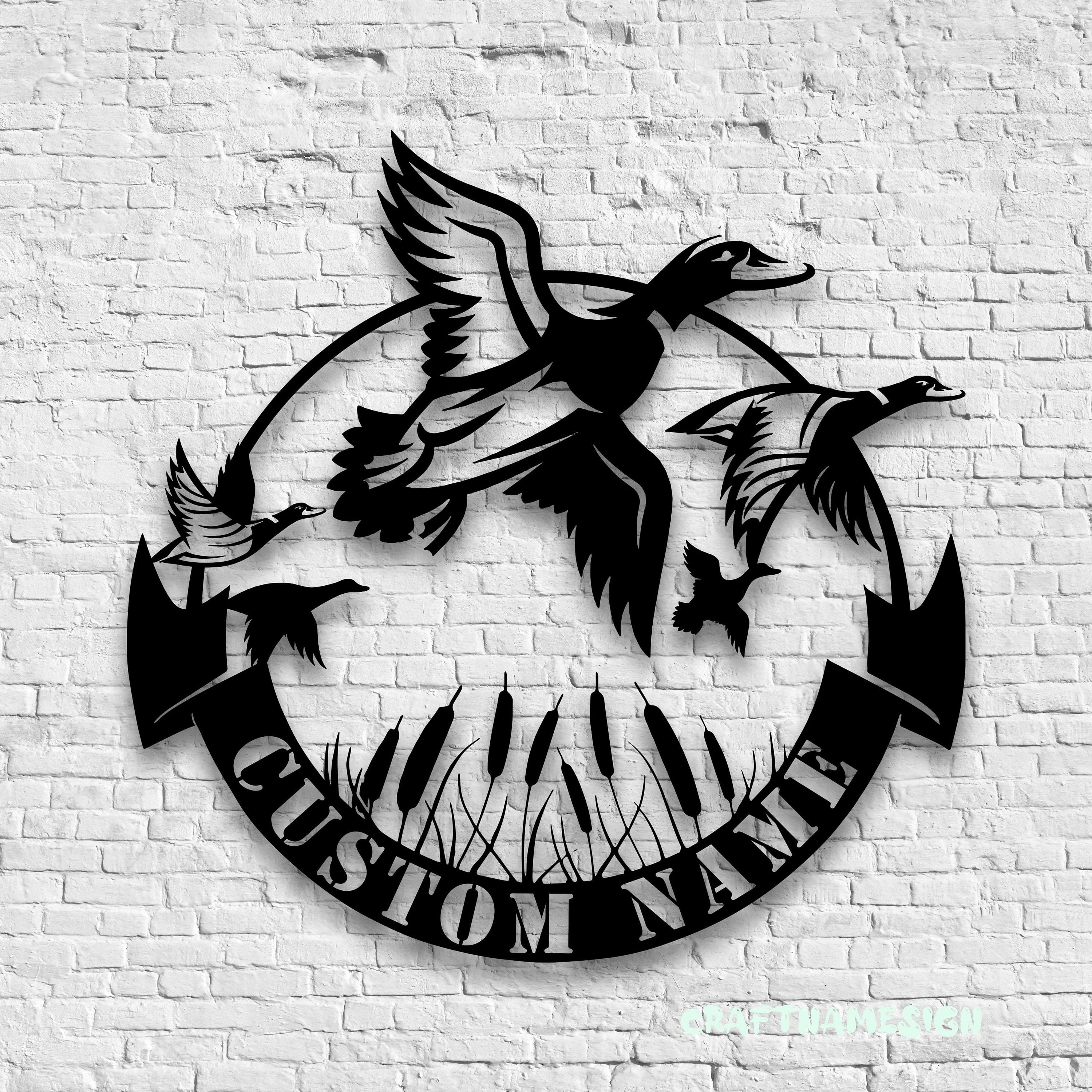 Craftnamesign Custom Duck Hunting Metal Wall Art LED Lights, Custom ...