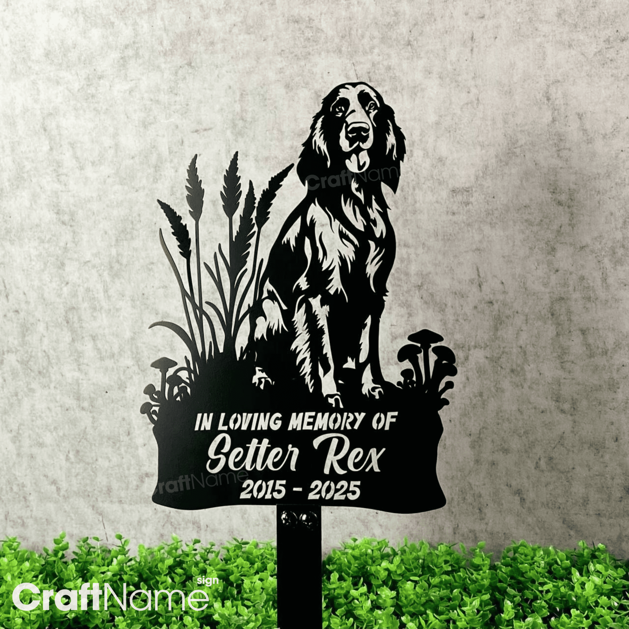 Craftnamesign Custom English Setter Dog Memorial Metal Garden Stake ...