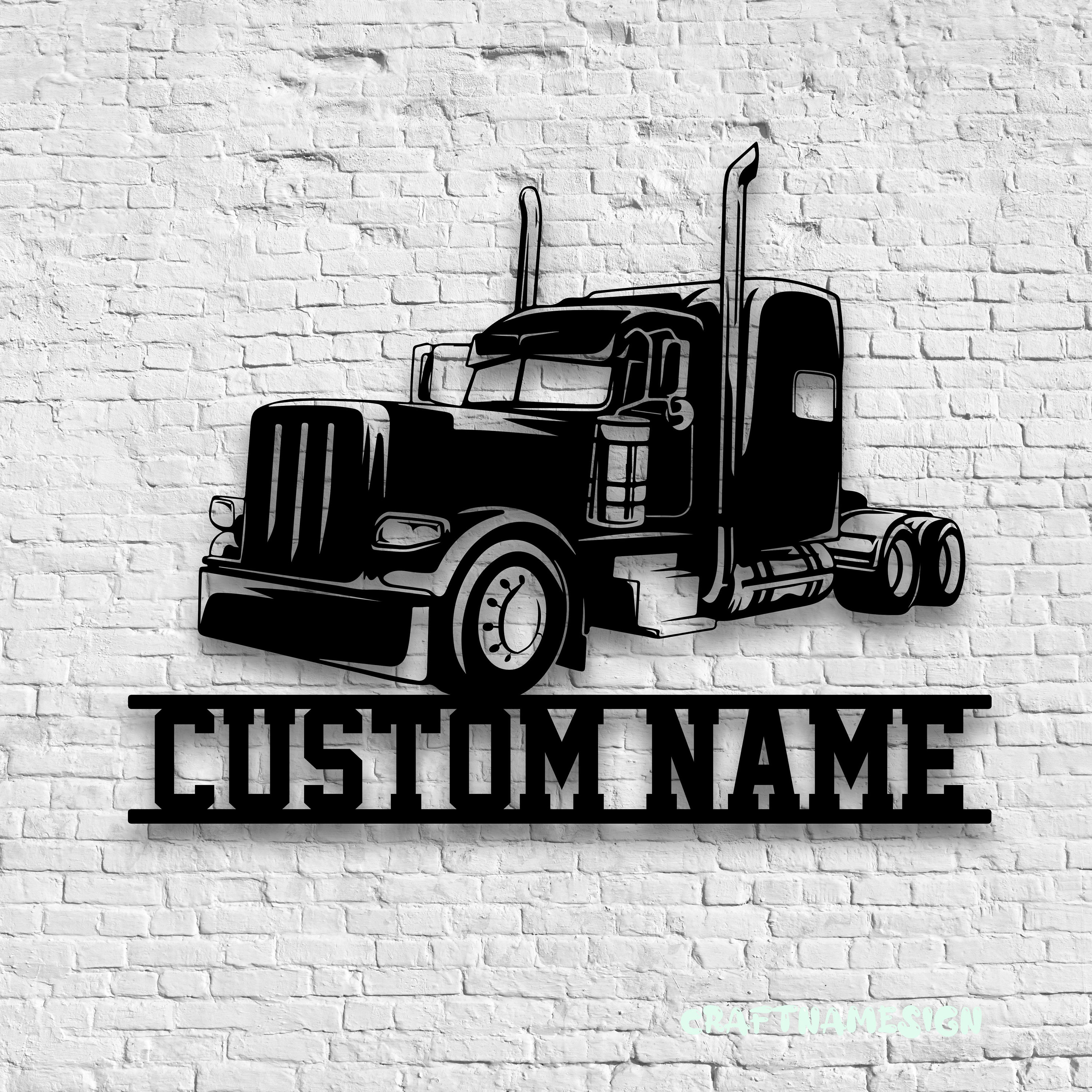 Craftnamesign Custom Vacuum Truck Driver Metal Wall Art LED Light ...