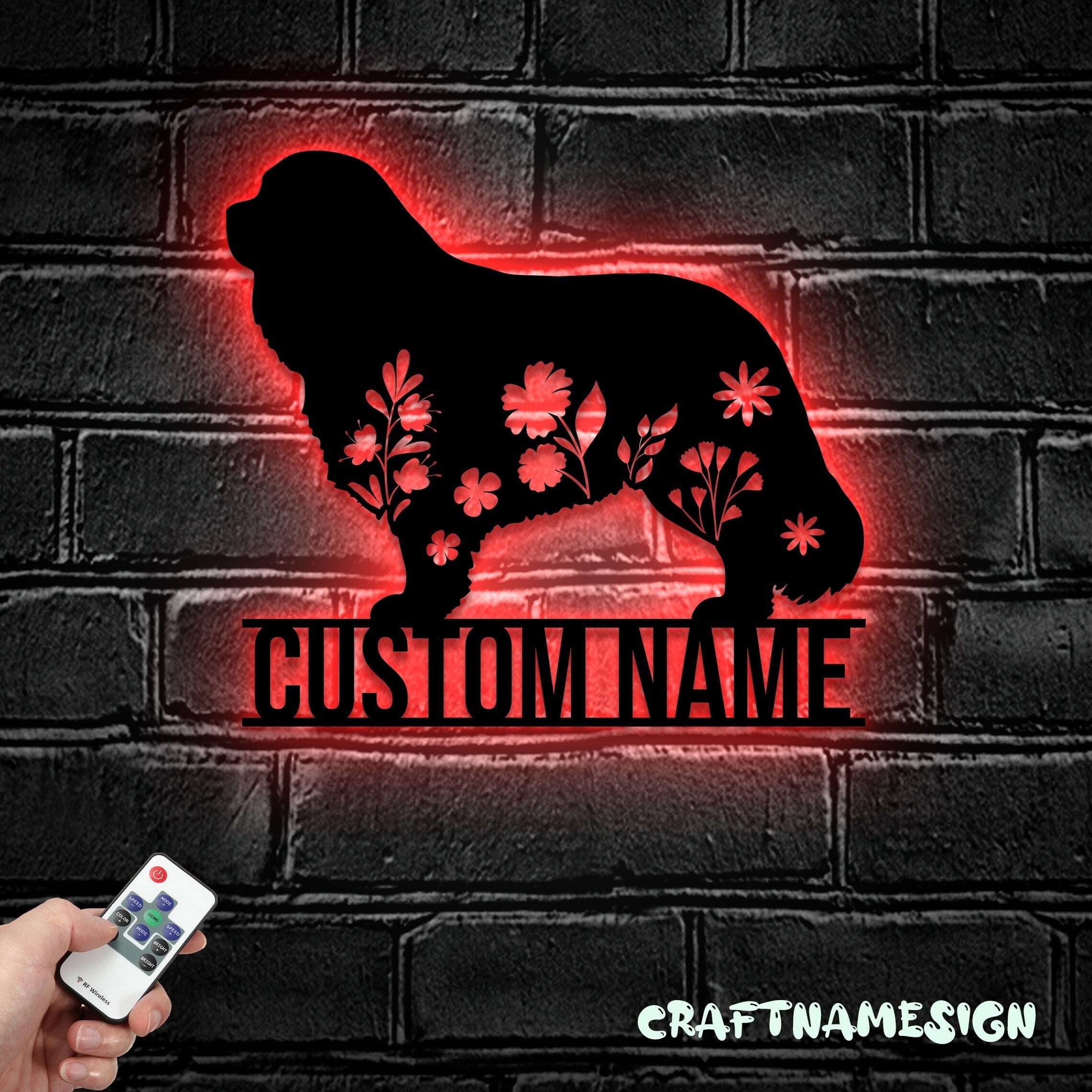 Craftnamesign Custom FLoral Cavalier King Charles Spaniel Metal Wall ...
