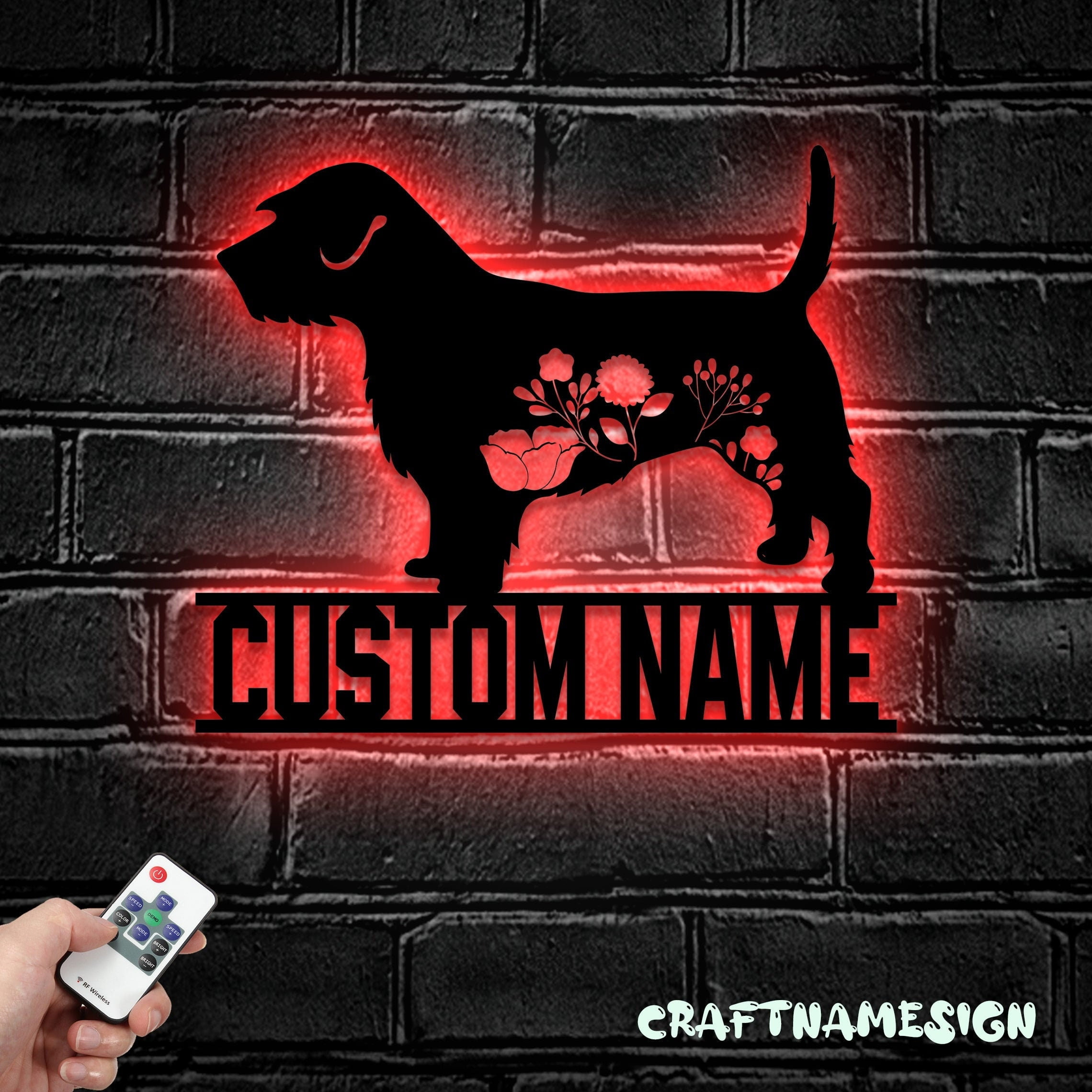Craftnamesign Custom FLoral Glen of Imaal Terrier Metal Wall Art ...