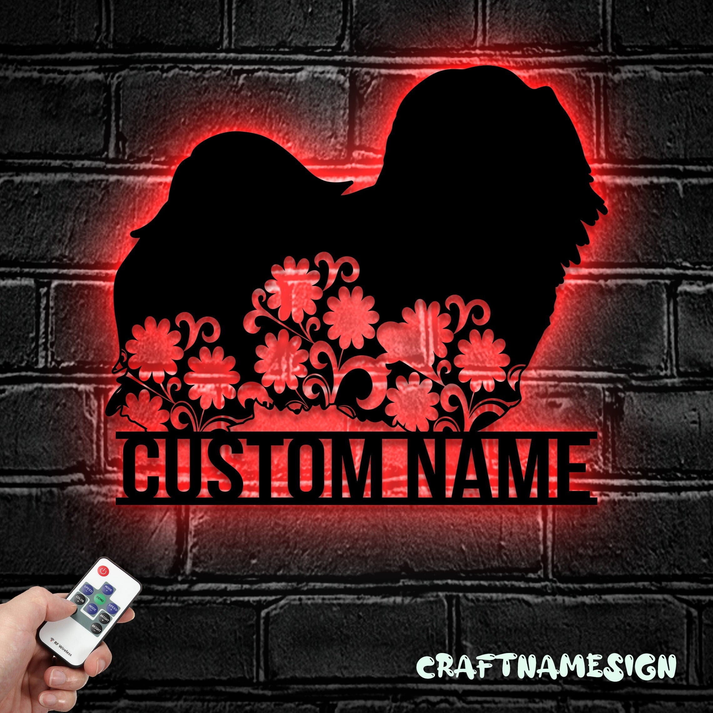 Craftnamesign Custom FLoral Havanese Metal Wall Art LED Light, Custom ...