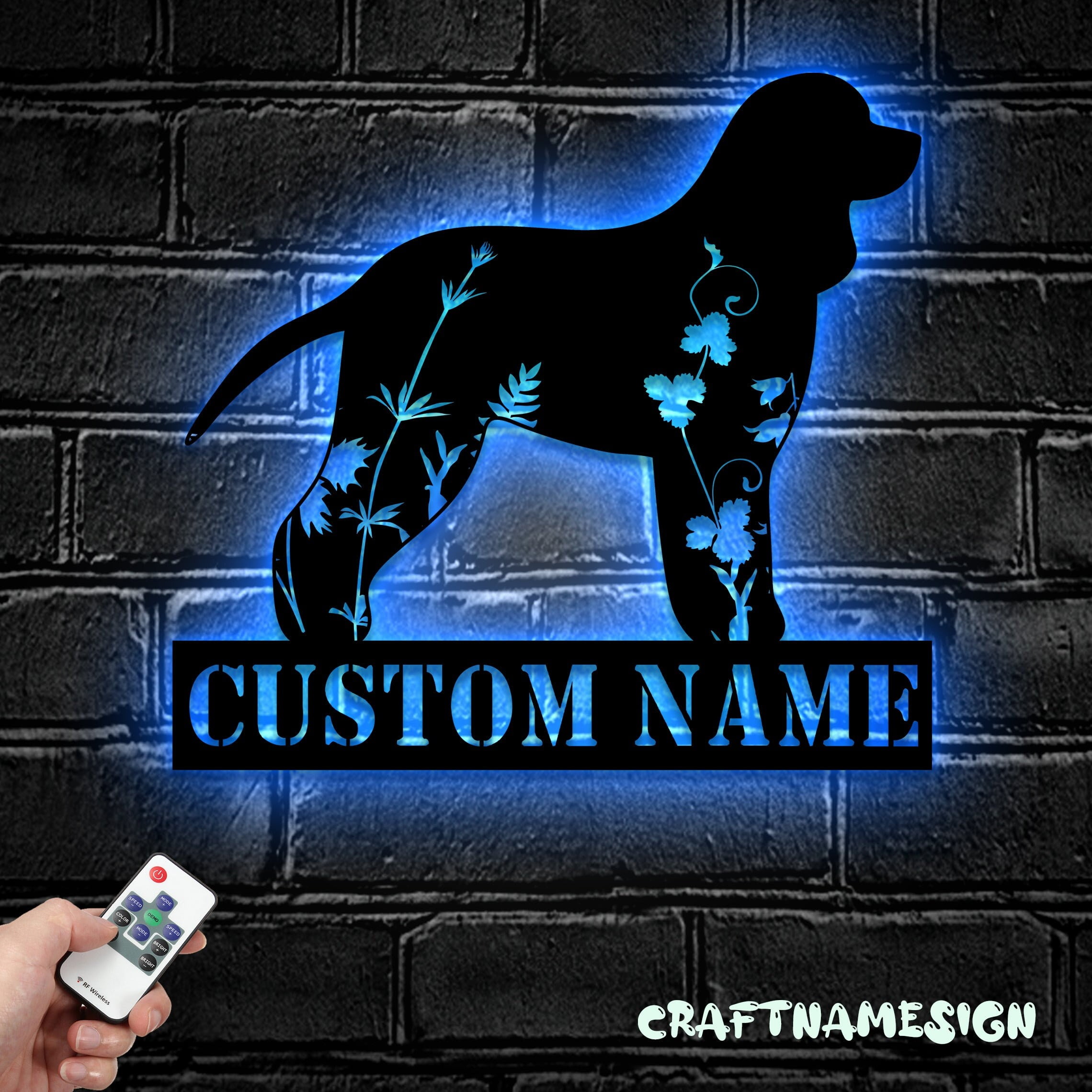 Craftnamesign Custom FLoral Irish Water Spaniel Metal Art, Custom Dog ...