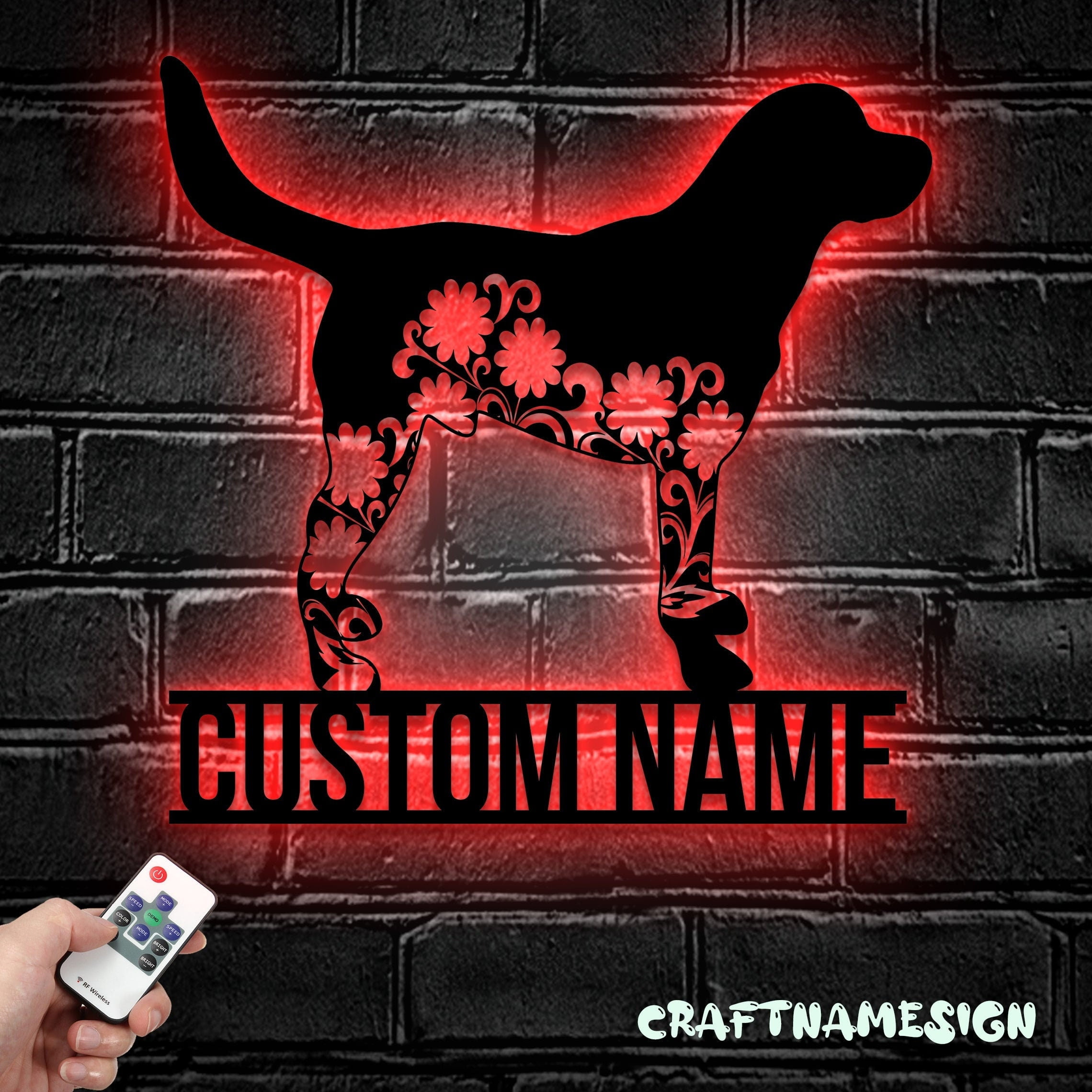 Craftnamesign Custom FLoral Labrador Metal Wall Art, Personalized ...