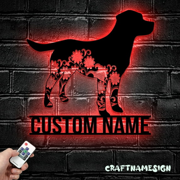 Craftnamesign Custom FLoral Labrador Retriever Metal Wall Art, Custom ...