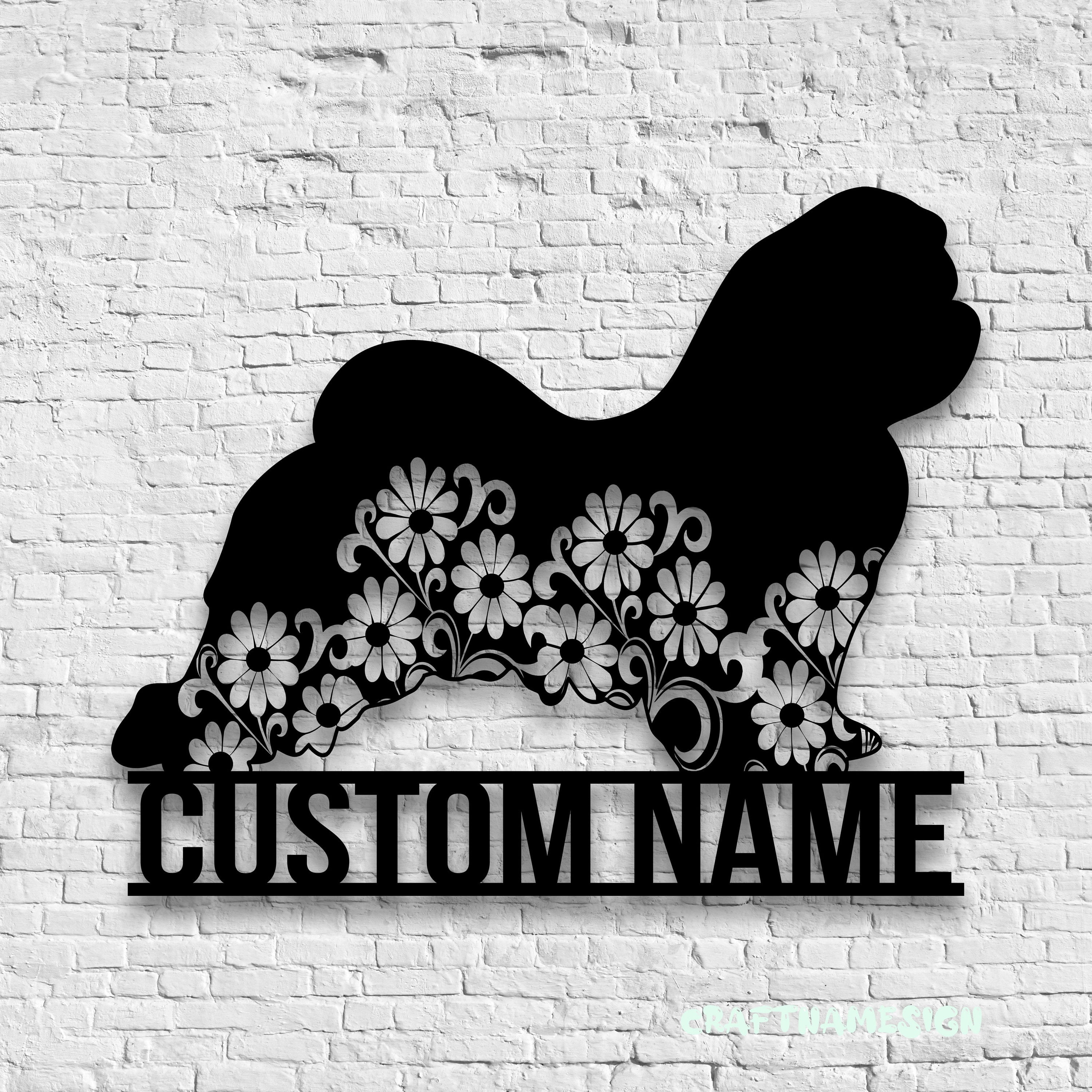 Craftnamesign Custom FLoral Maltese Metal Wall Art LED Light, Maltese ...