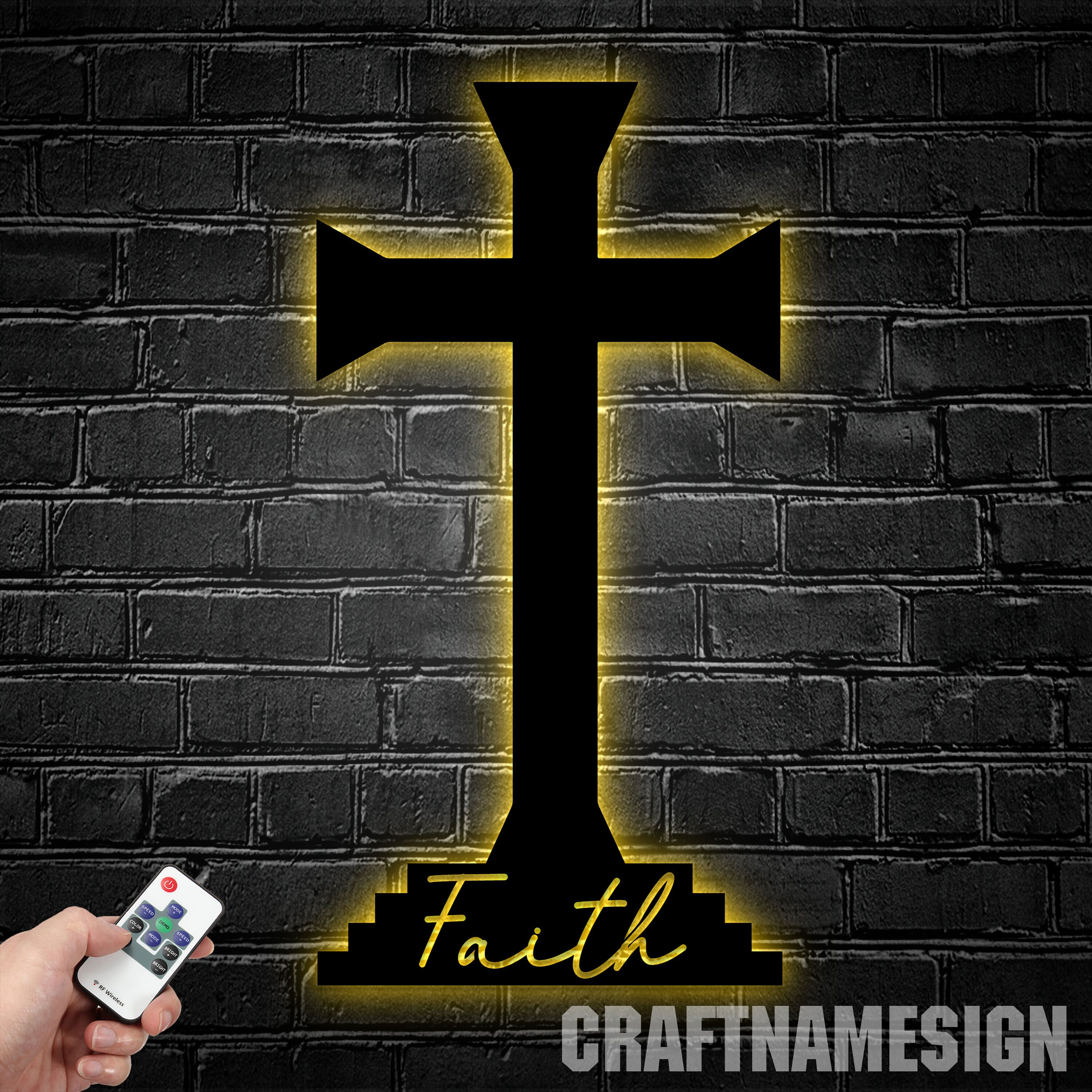 Craftnamesign Custom Faith Cross Metal Wall Art, Custom Church Name ...