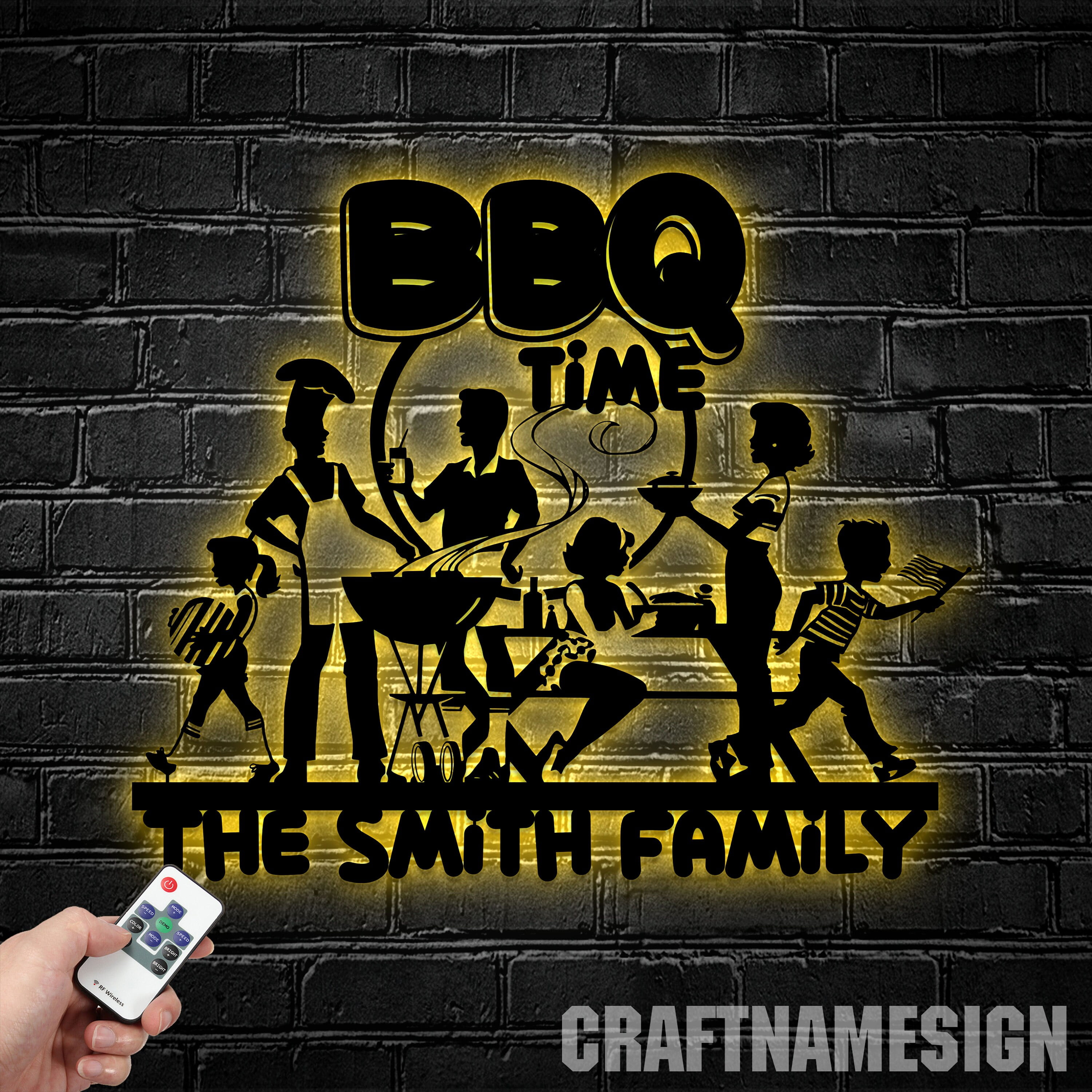 Craftnamesign Custom Family BBQ Time Metal Wall Decor, Grill Metal Sign ...
