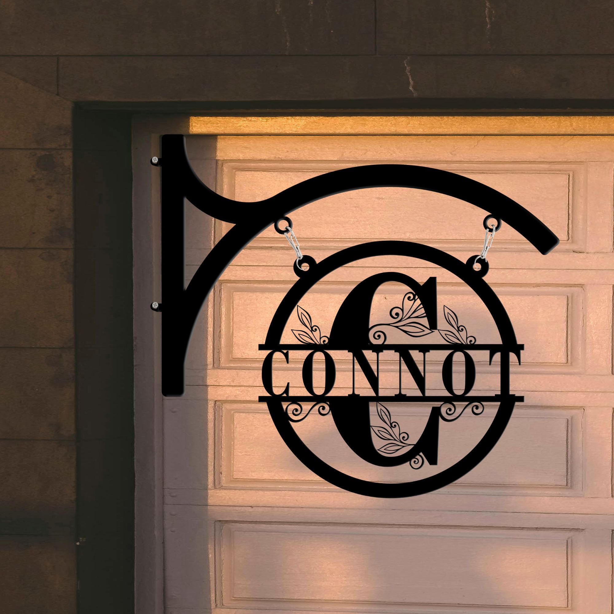 Craftnamesign Custom Family Name Metal Hanging Sign, Monogram Metal ...