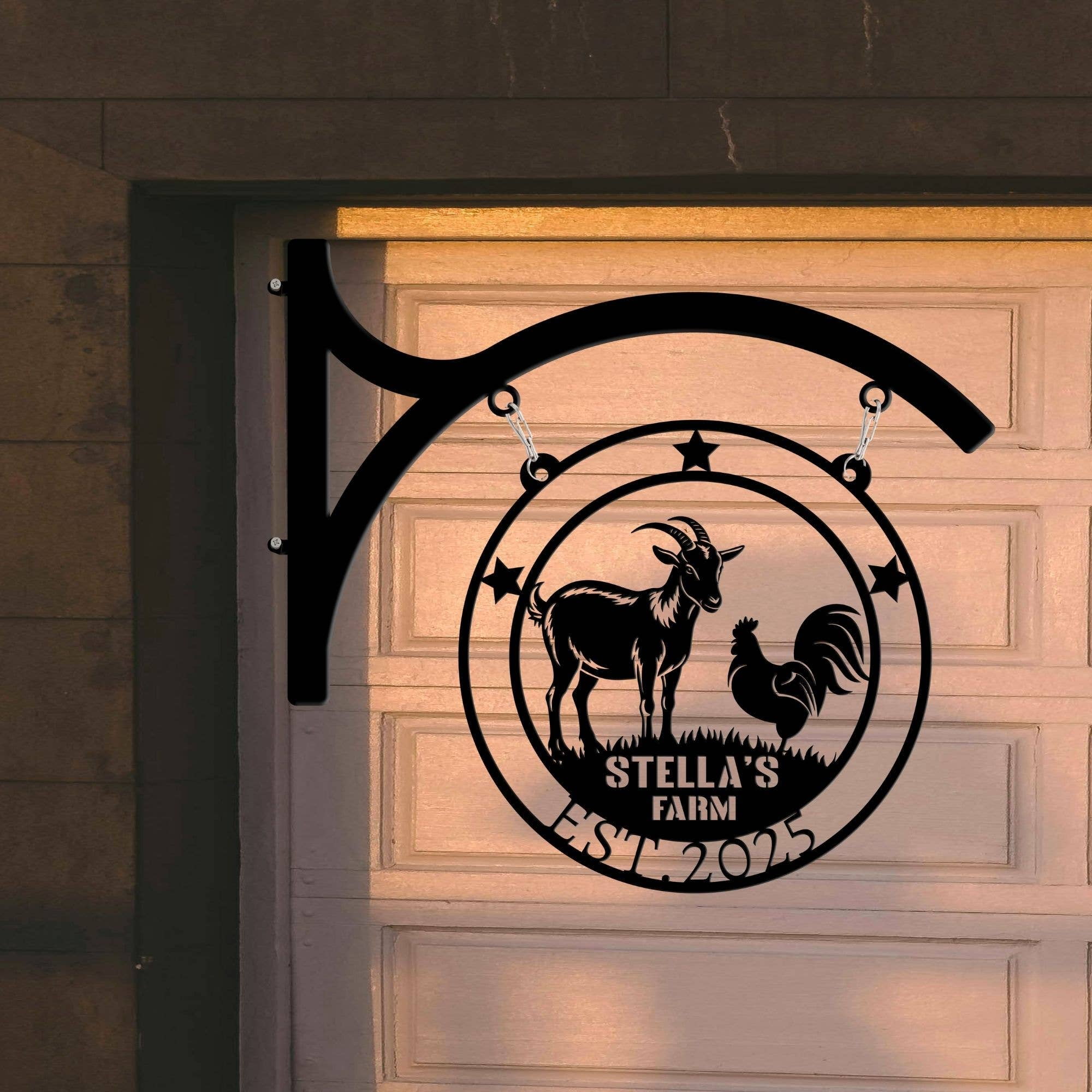 Craftnamesign Custom Farmhouse Metal Hanging Sign, Animal Farm Hanging ...