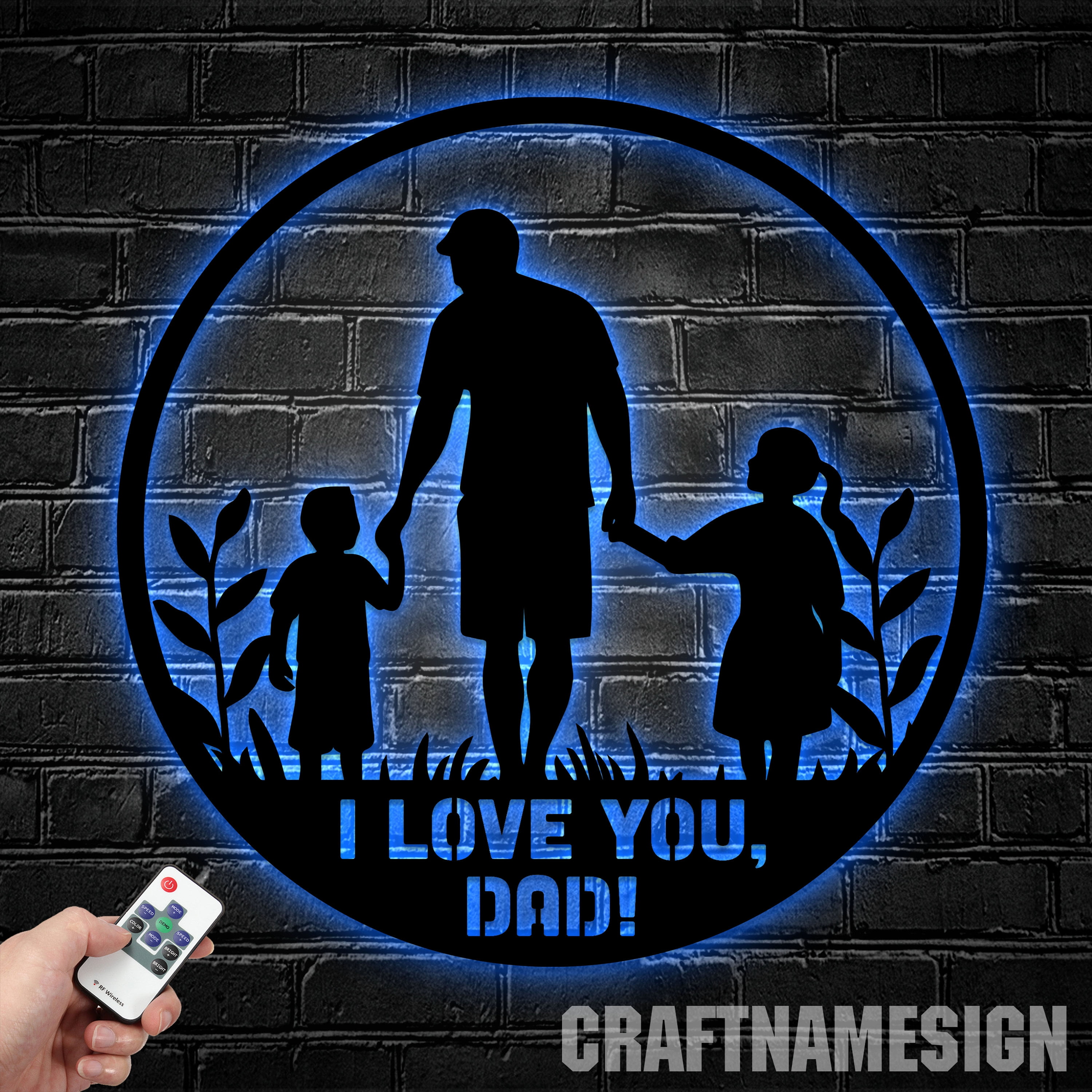 Craftnamesign Custom Father Daughter Son Metal Wall Art, I love Dad ...