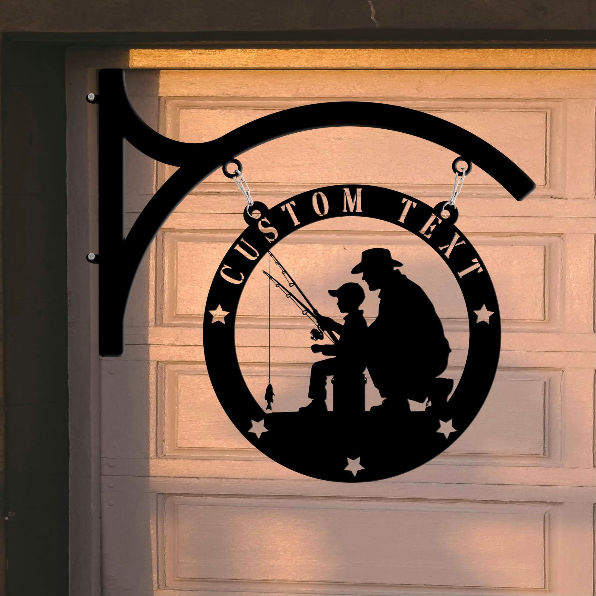 Craftnamesign Custom Father Son Fishing Metal Hanging Sign Wall Decor ...