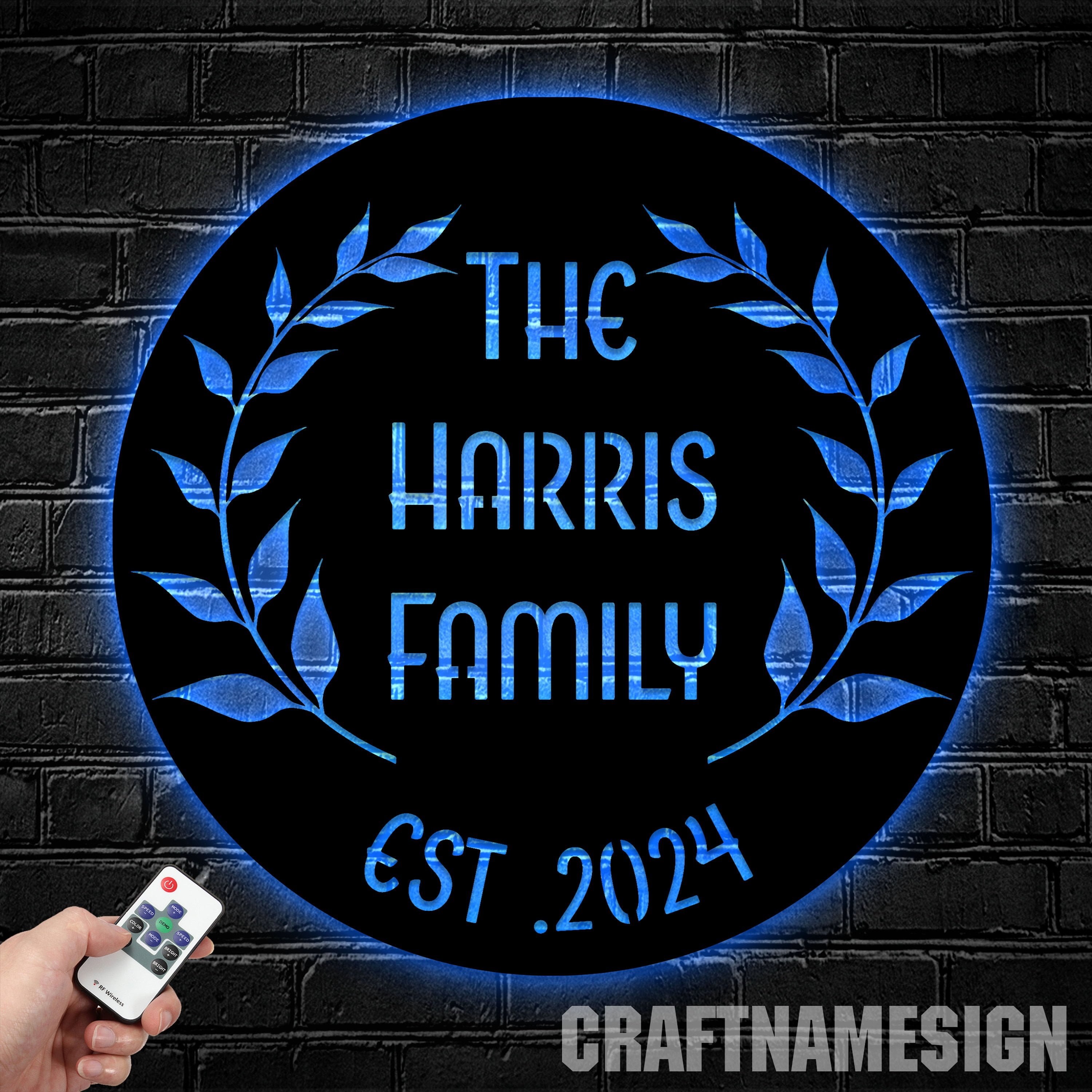Craftnamesign Custom Floral Family Name Metal Art, Personalized Family ...