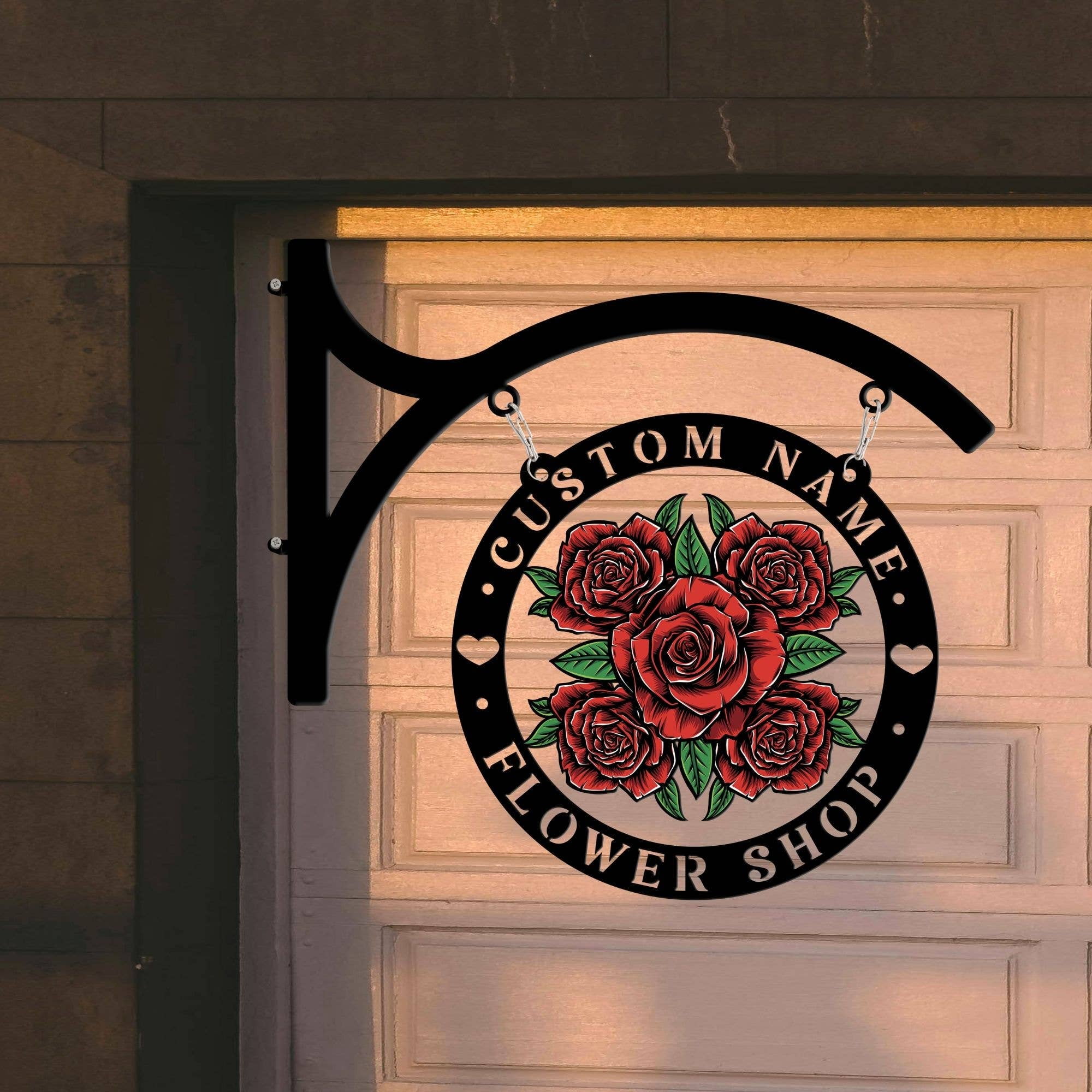 Craftnamesign Custom Flower Shop Metal Wall Hanging Sign, Outdoor ...