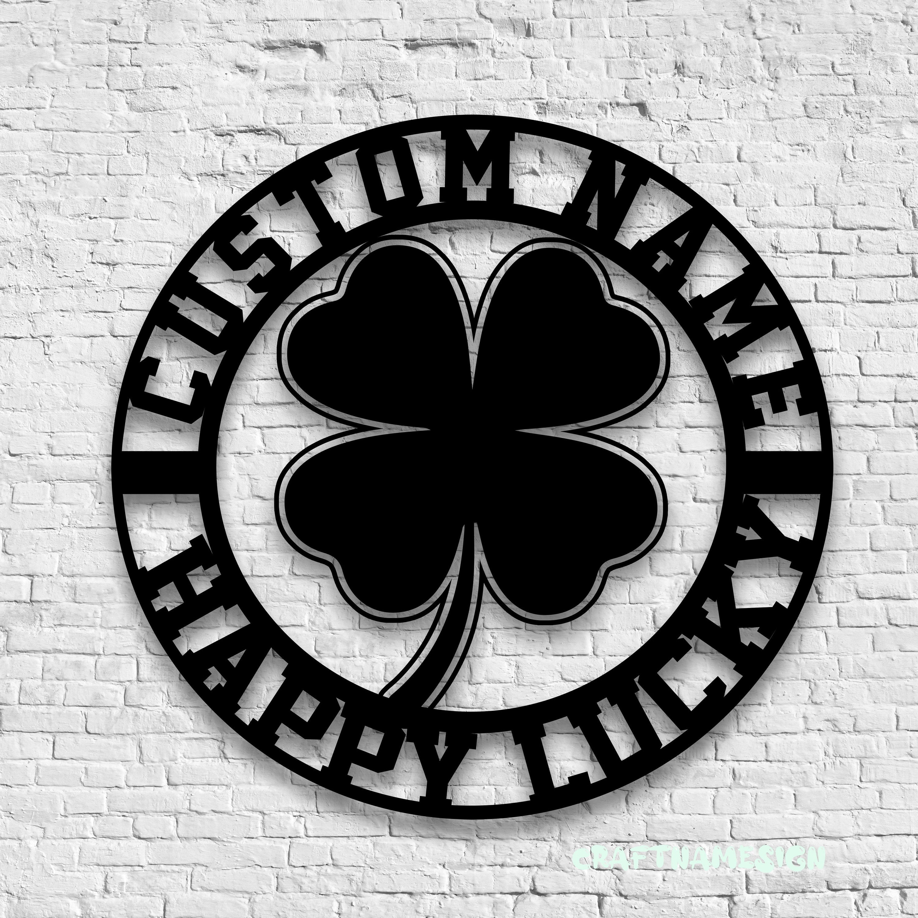 Craftnamesign Custom Four Leaf Clover Metal Sign Led Light, St Patricks ...
