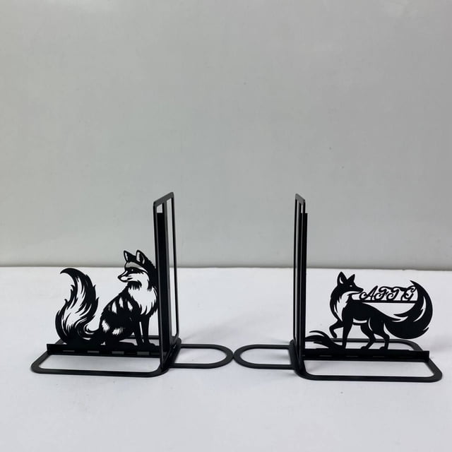 Craftnamesign Custom Fox Metal Book Ends for Shelves, Fox Table ...
