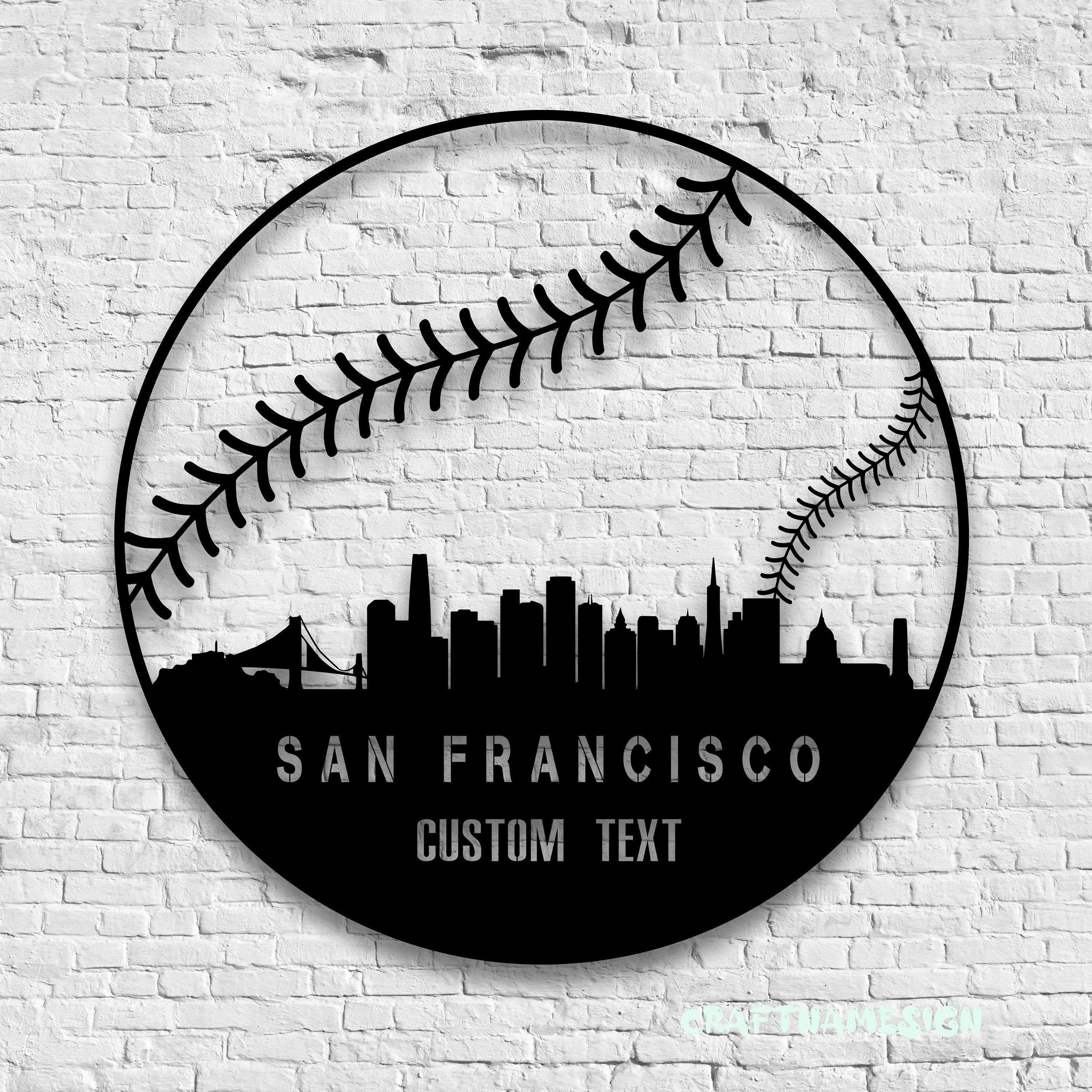 Craftnamesign Custom San Francisco Skyline Baseball Metal Sign LED ...
