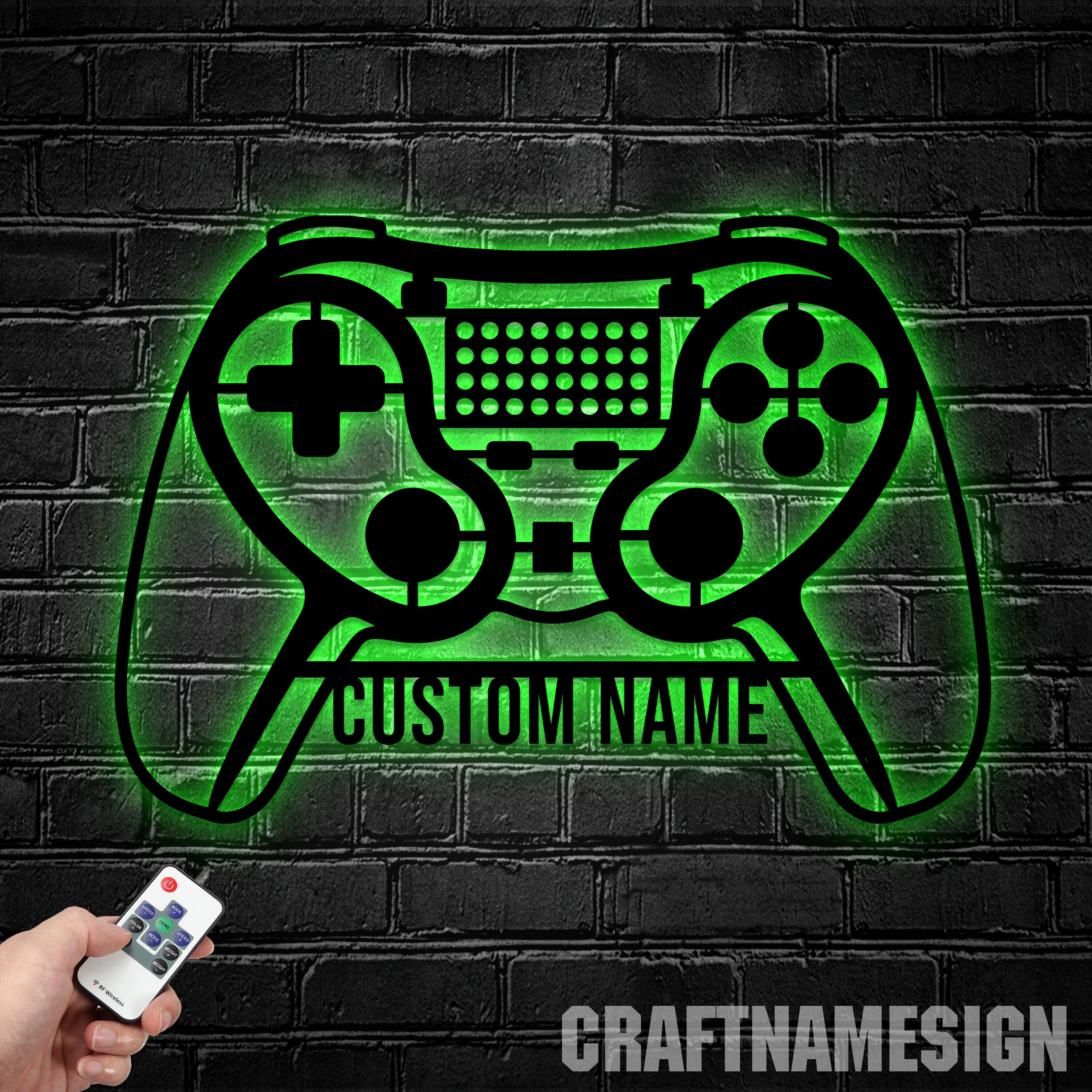 Craftnamesign Custom Game Controller Metal Art, Custom Name Sign Home ...