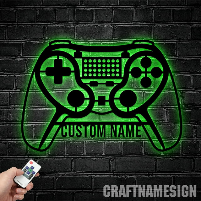 Craftnamesign Custom Game Controller Metal Art, Custom Name Sign Home ...