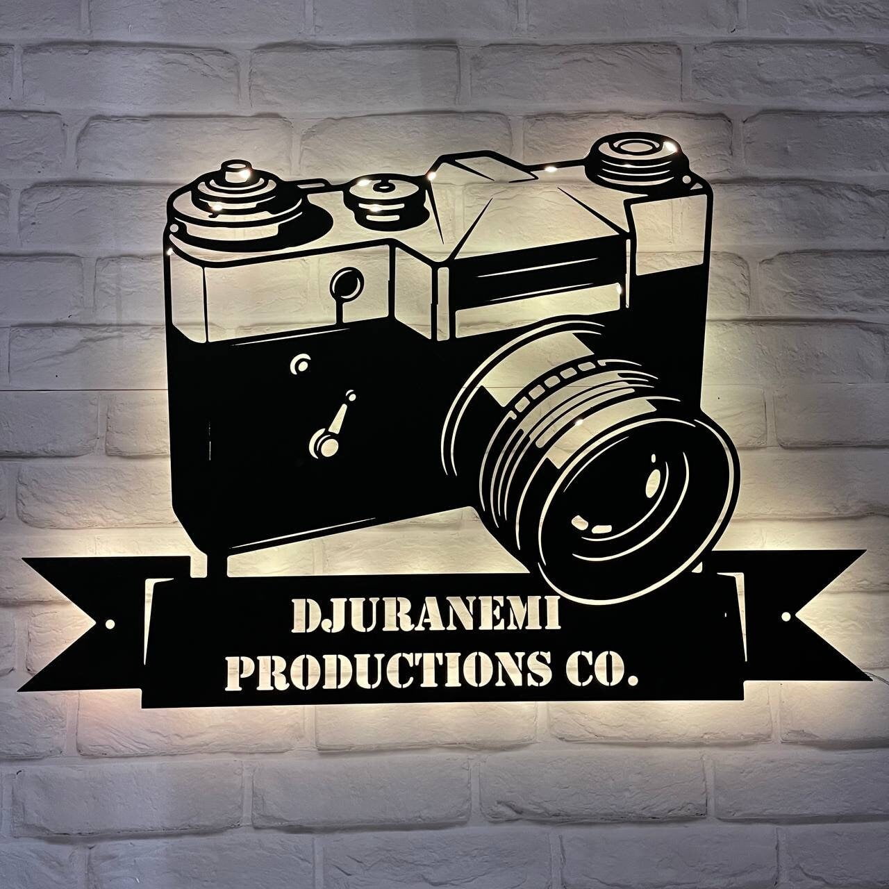 Craftnamesign Custom Camera Metal Wall Art LED Light, Photographer Name ...