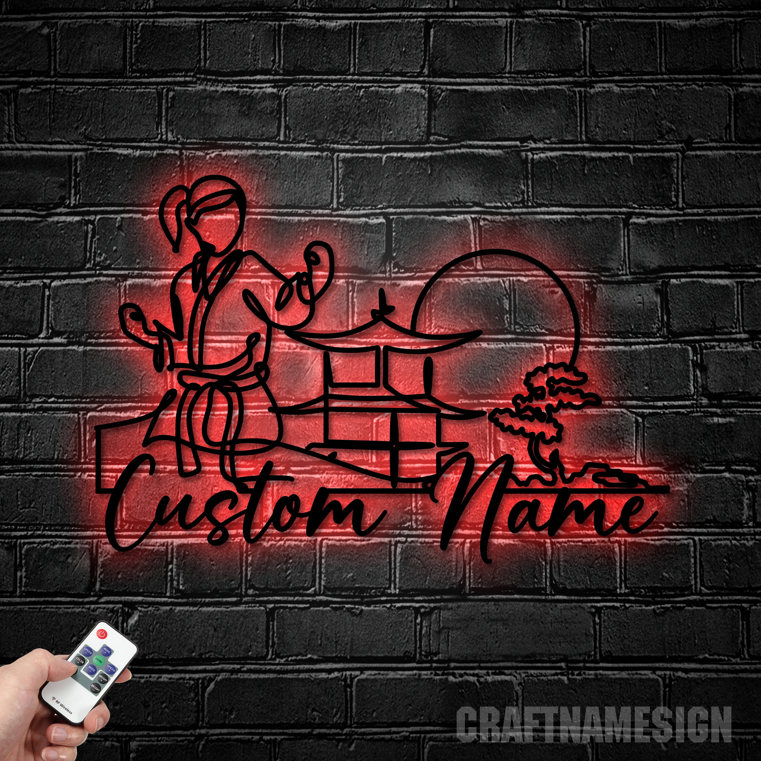 Craftnamesign Custom Girl Karate Martial Arts Metal LED Light ...