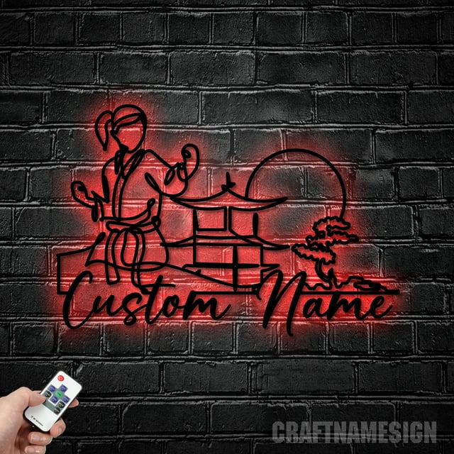 Craftnamesign Custom Girl Karate Martial Arts Metal LED Light ...