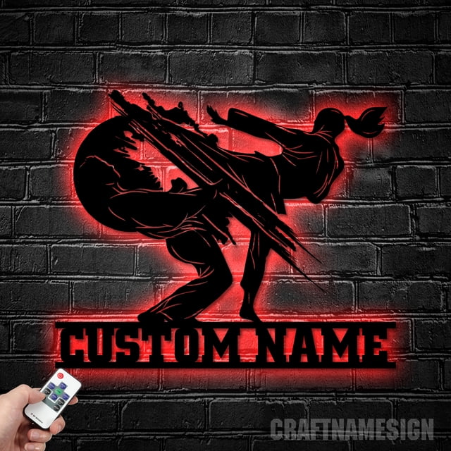 Craftnamesign Custom Girl Karate Martial Arts Metal LED Light ...